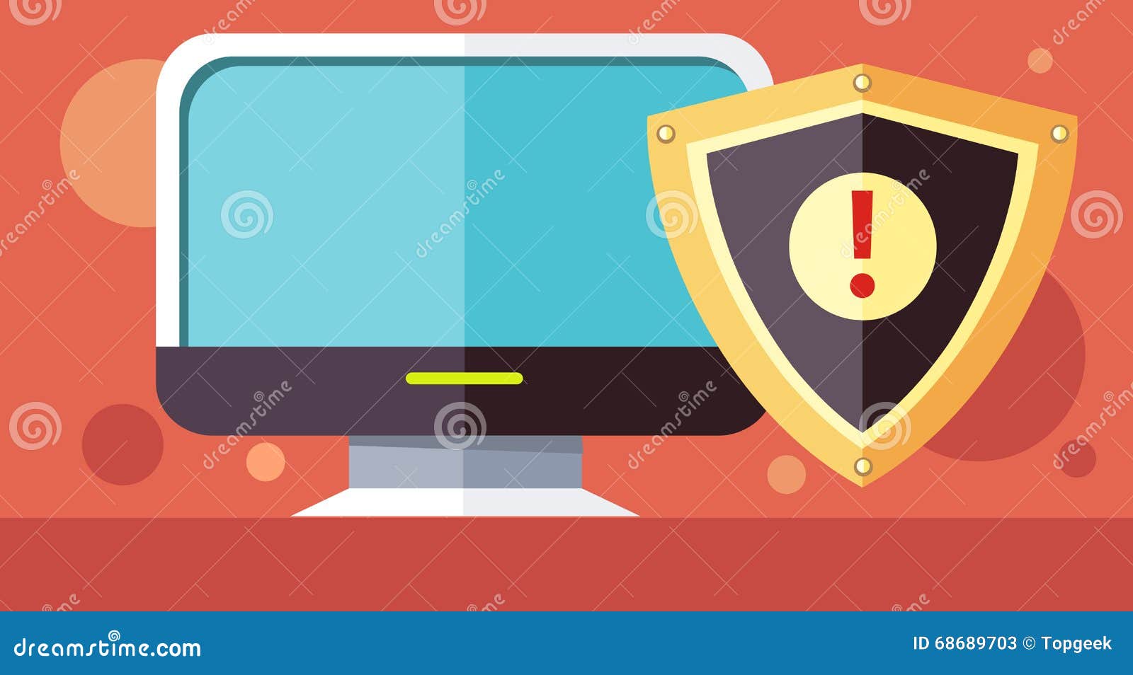 Protection Software Design Flat Concept Stock Vector - Illustration of ...