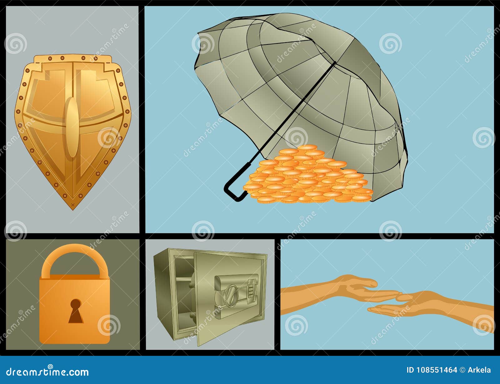 Protection symbols set stock vector. Illustration of symbols - 108551464