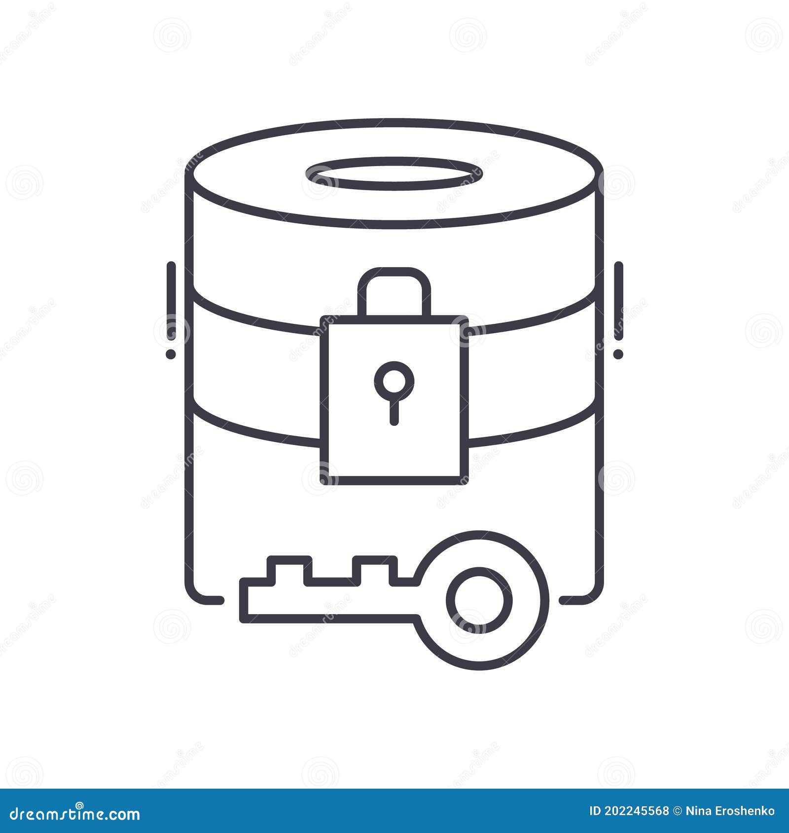Protection System Concept Icon, Linear Isolated Illustration, Thin Line ...