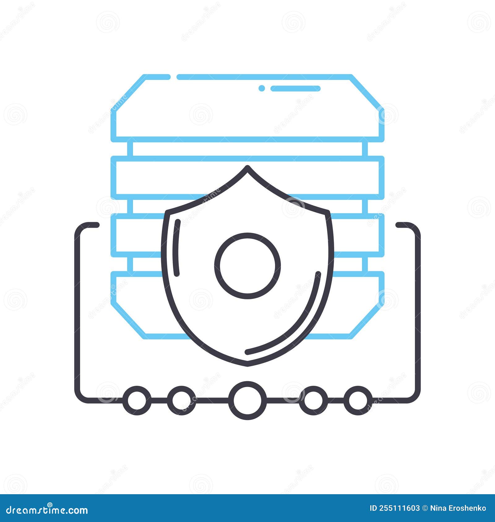 Protection System Line Icon, Outline Symbol, Vector Illustration ...