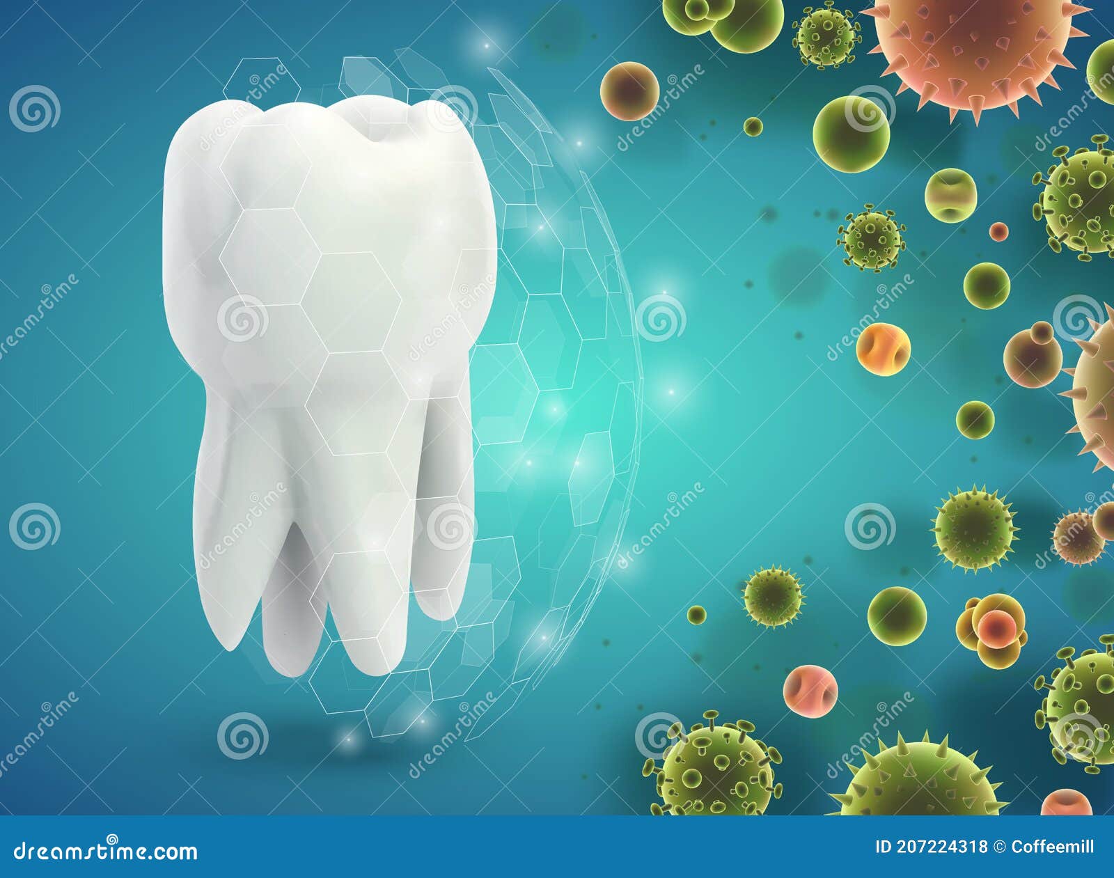 Protection of Teeth from Caries and Diseases. Vector Template Stock ...