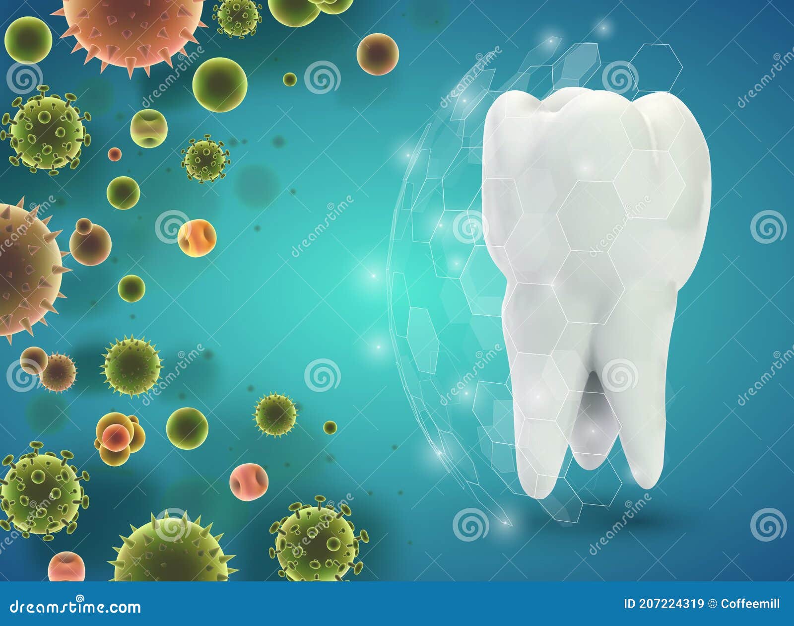 Protection of Teeth from Caries and Diseases. Vector Template Stock ...
