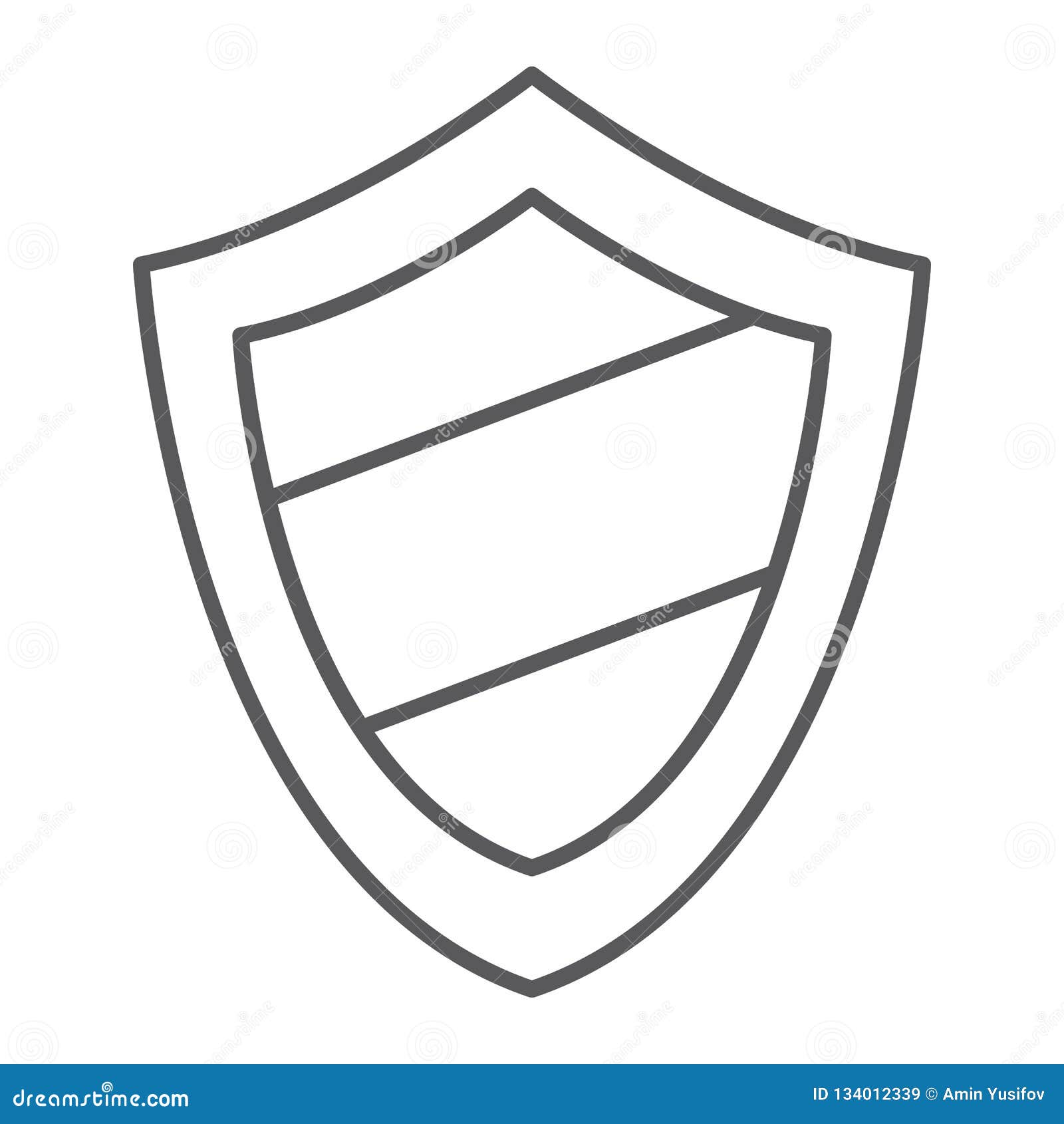 Protection Thin Line Icon, Guard and Safety, Shield Sign, Vector ...