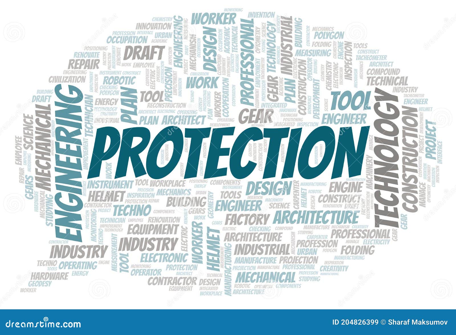 Protection Typography Word Cloud Create with the Text only Stock ...