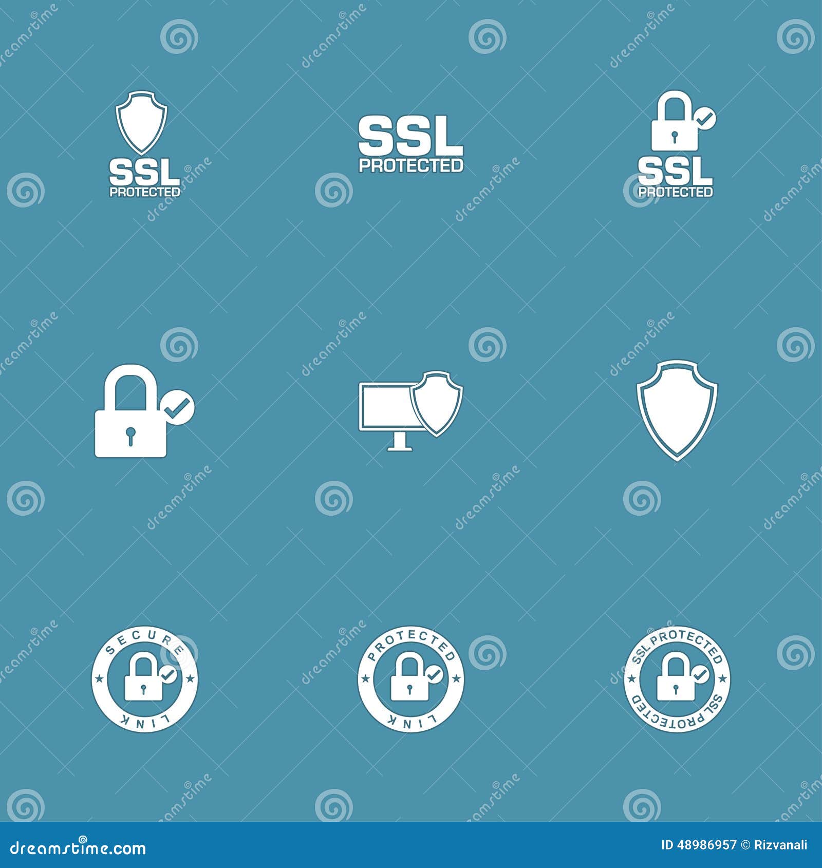 Protection Web Internet Vector Icon Set Stock Illustration ...
