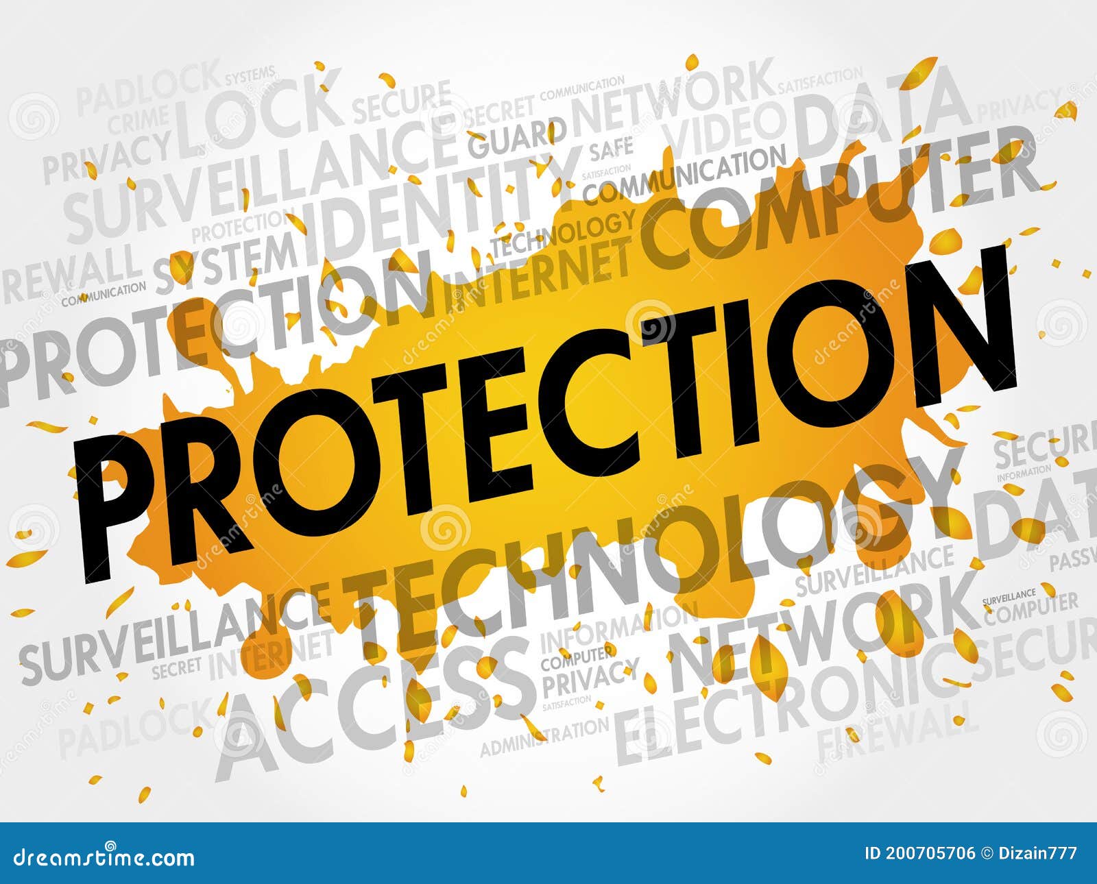 PROTECTION word cloud stock illustration. Illustration of secure ...