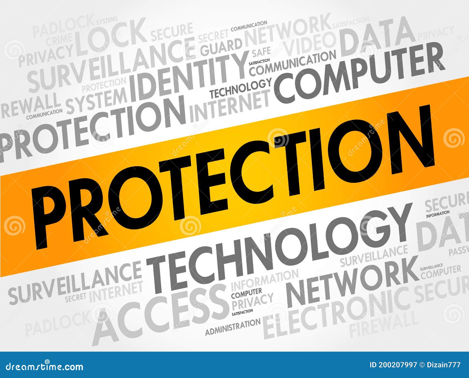 PROTECTION word cloud stock illustration. Illustration of personal ...