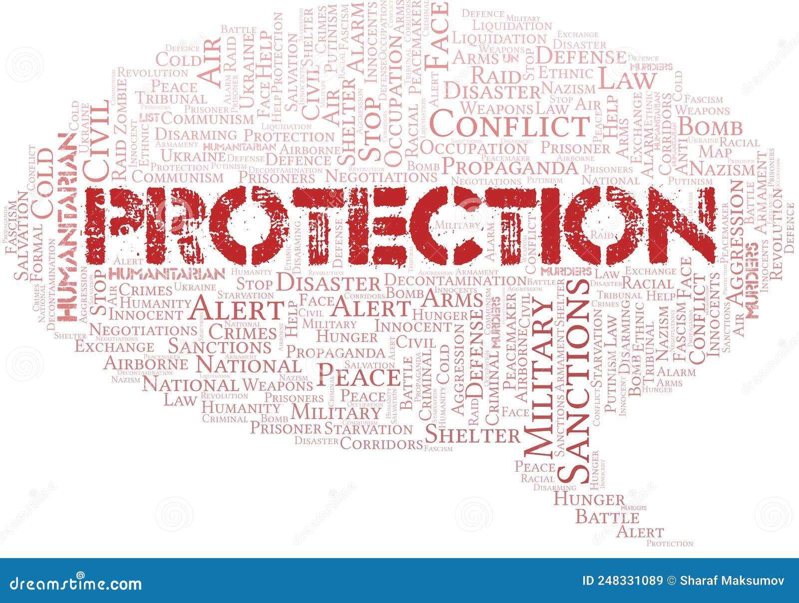 Protection Word Cloud. Vector Made with the Text only. Stock Vector ...