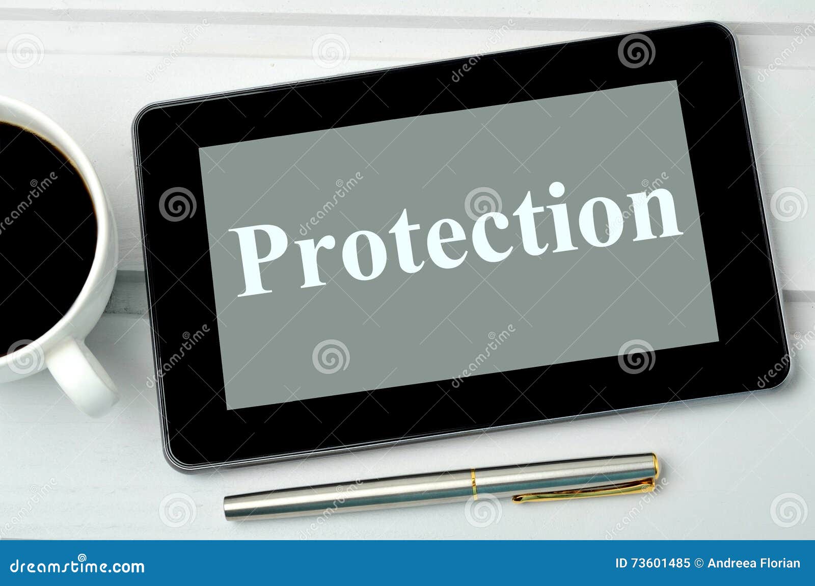 Protection word on tablet stock image. Image of password - 73601485
