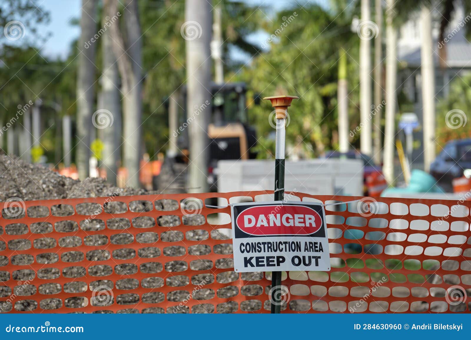 Protective Barrier at Construction Site for Safety Restriction Stock ...