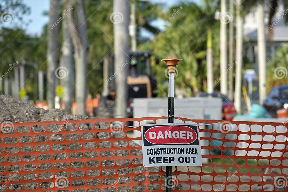 Protective Barrier at Construction Site for Safety Restriction Stock ...