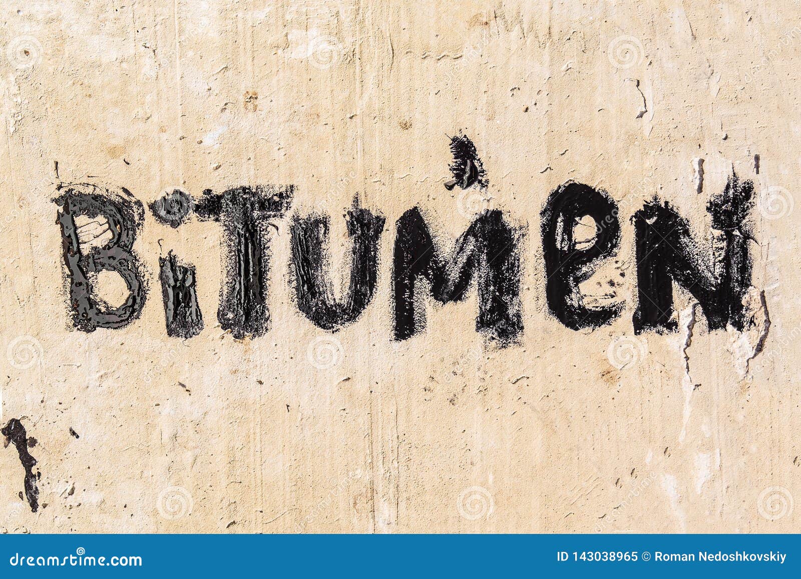 Protective Bitumen Mastic on Concrete Pavement. Bitumen - Black ...