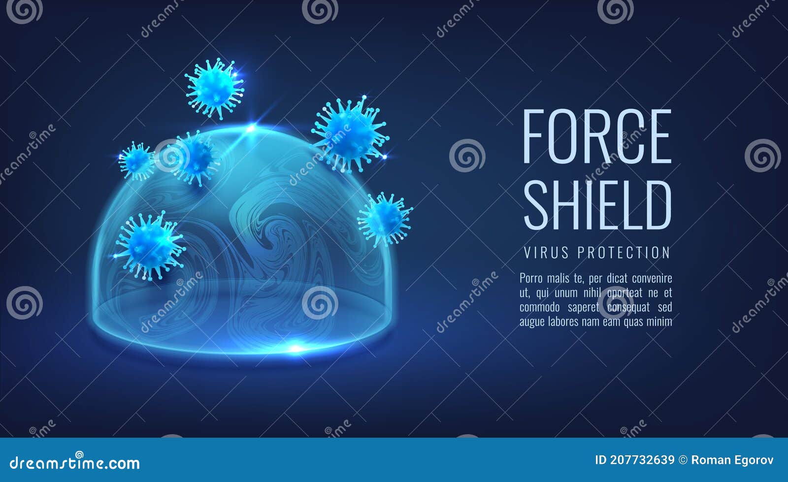 Protective Bubble. Realistic Force Shield. 3D Energy Dome For Virus ...