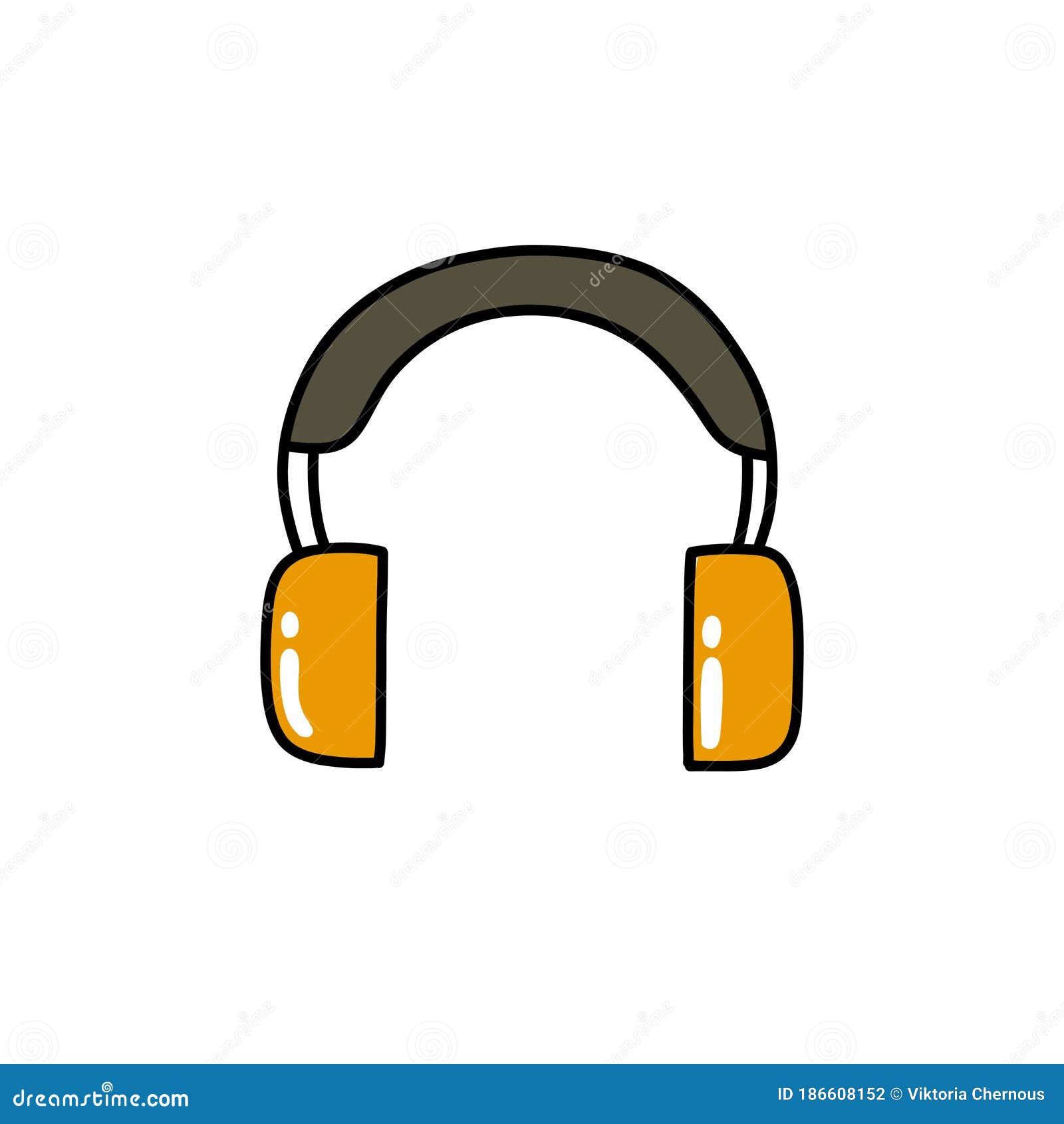 Protective Ear Muffs Doodle Icon, Vector Illustration Stock ...
