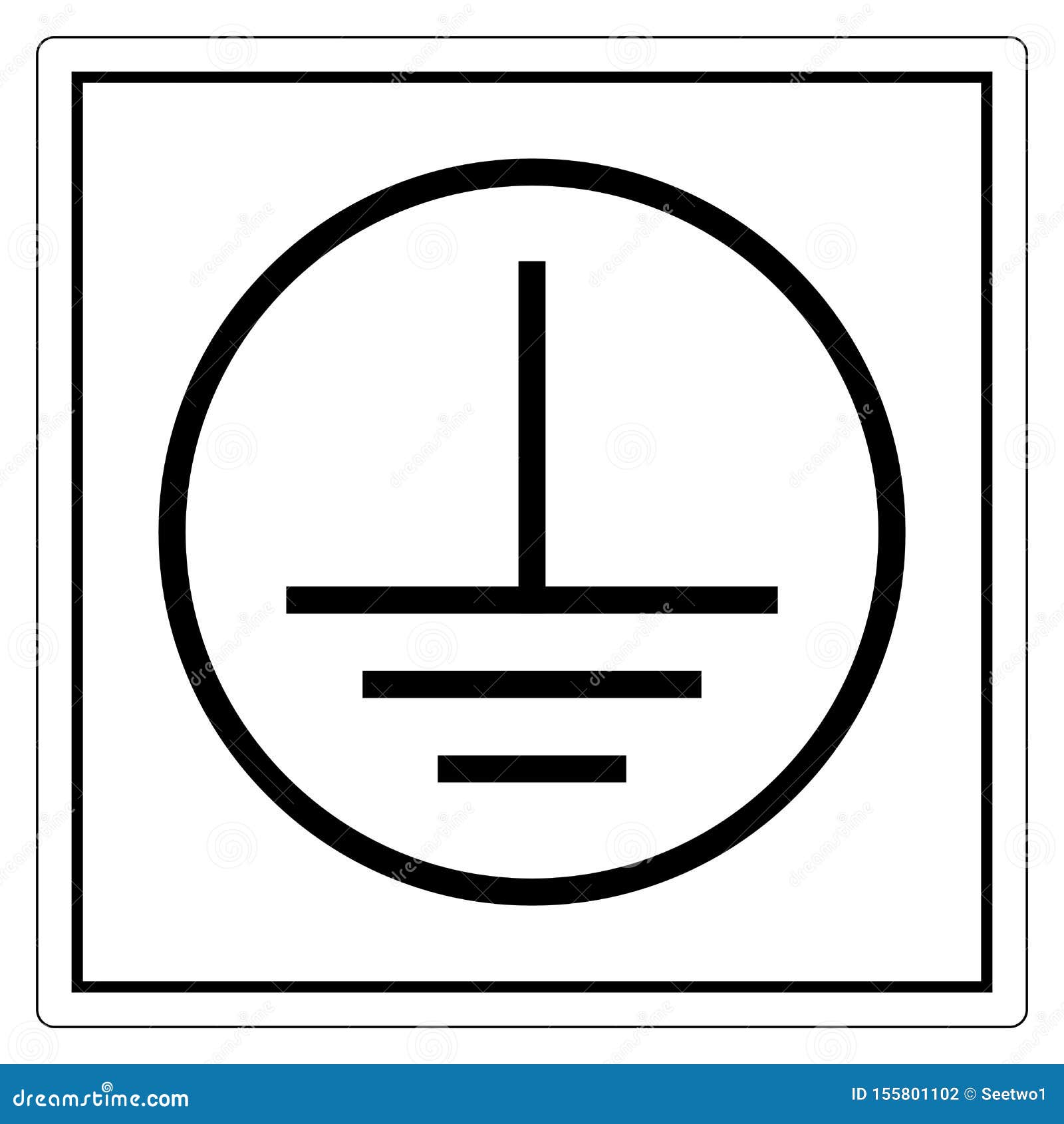 Protective Earth Ground Symbol Sign, Vector Illustration, Isolate On ...