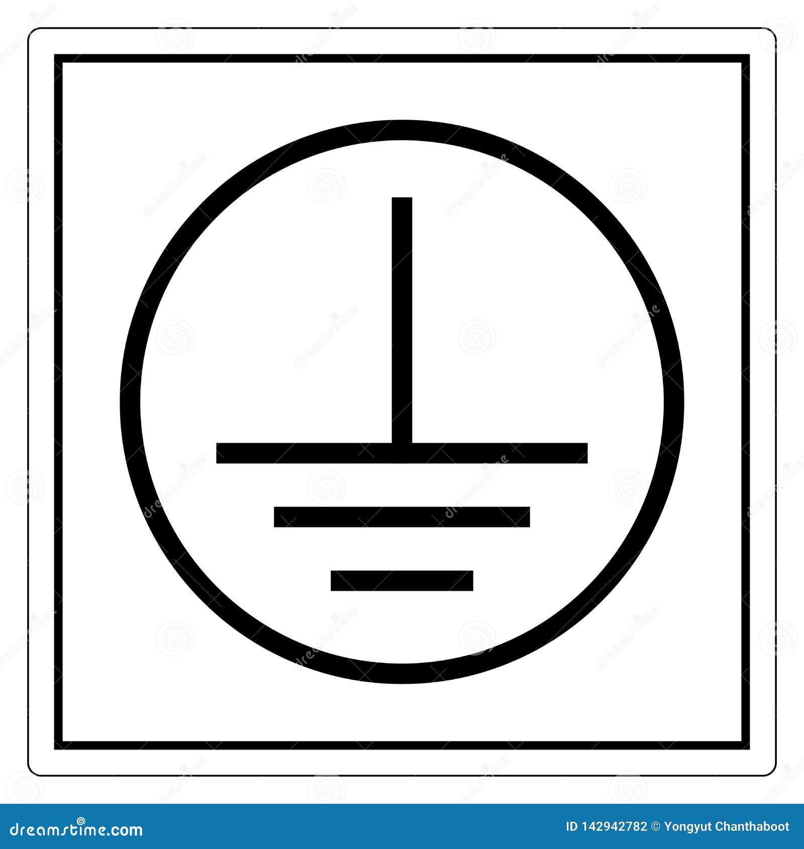 Protective Earth Ground Symbol Sign, Vector Illustration, Isolate On ...