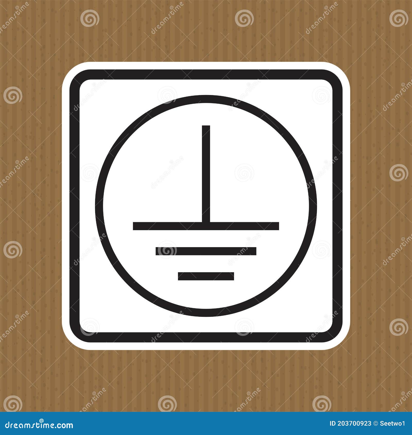 Protective Earth Ground Symbol Sign, Vector Illustration, Isolate On ...