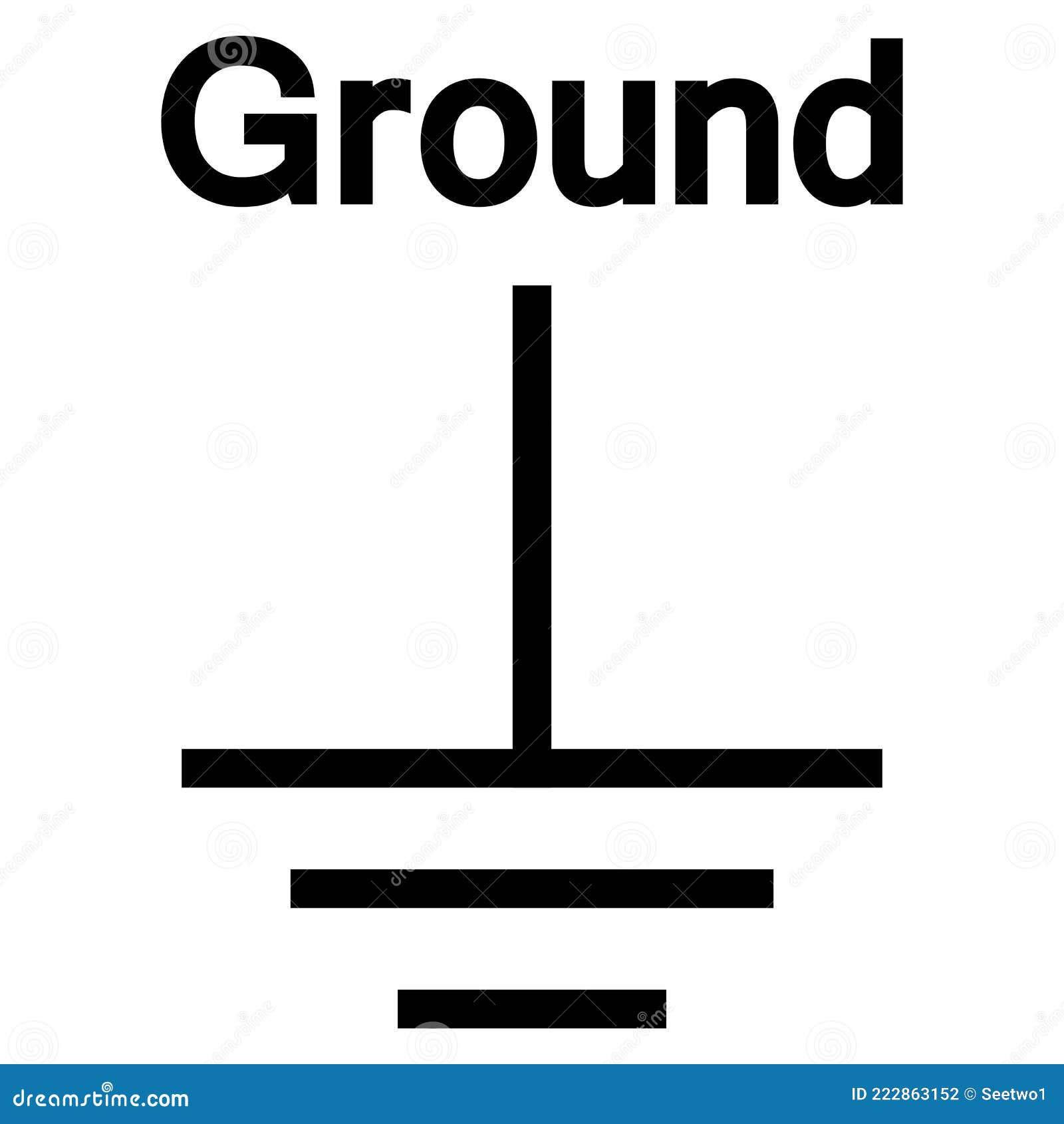 Protective Earth (Ground) Symbol Sign, Vector Illustration, Isolate on ...