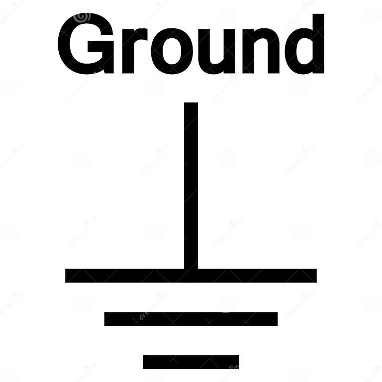 Protective Earth (Ground) Symbol Sign, Vector Illustration, Isolate on ...