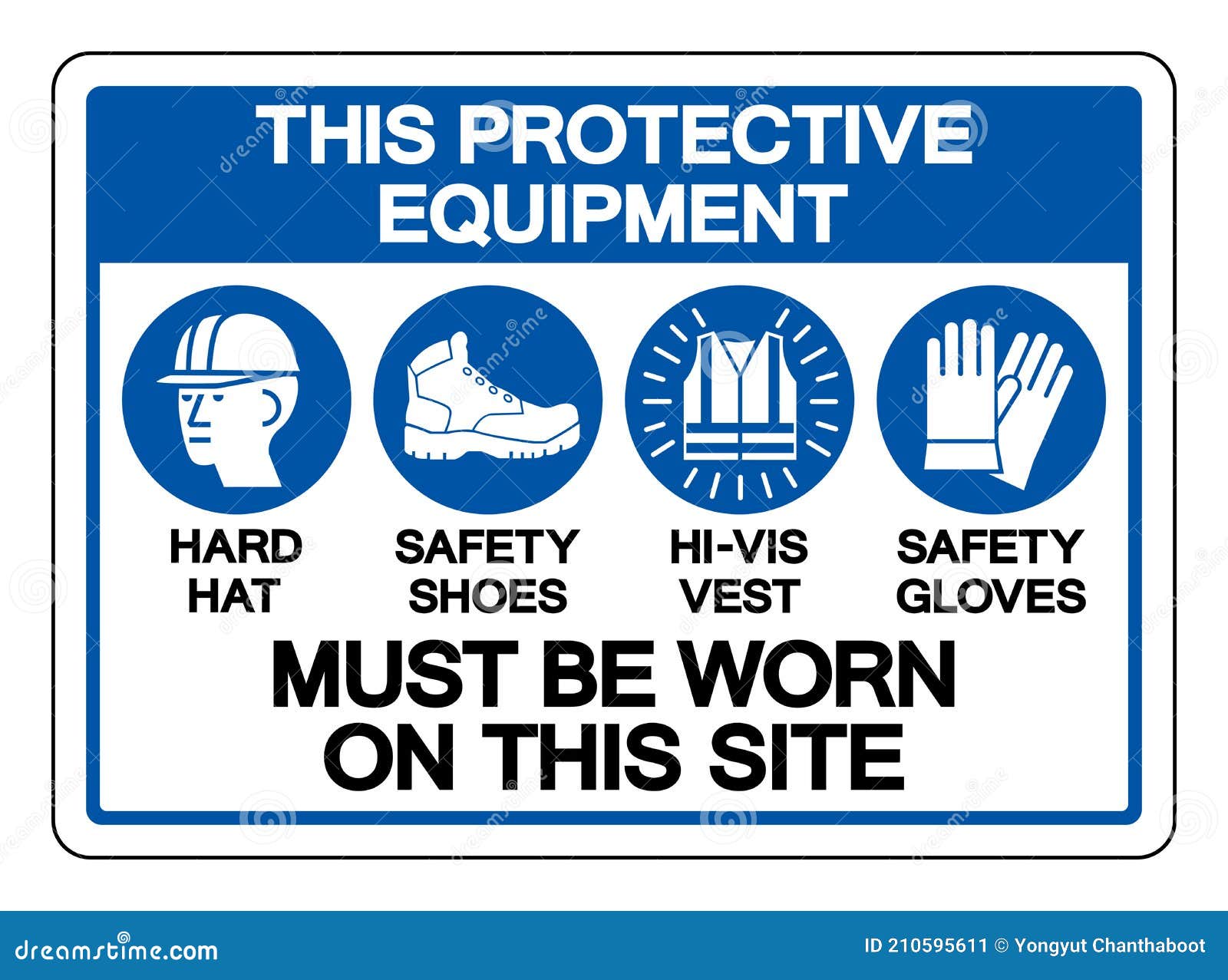 This Protective Equipment Must Be Worn on this Site Symbol Sign ,Vector ...