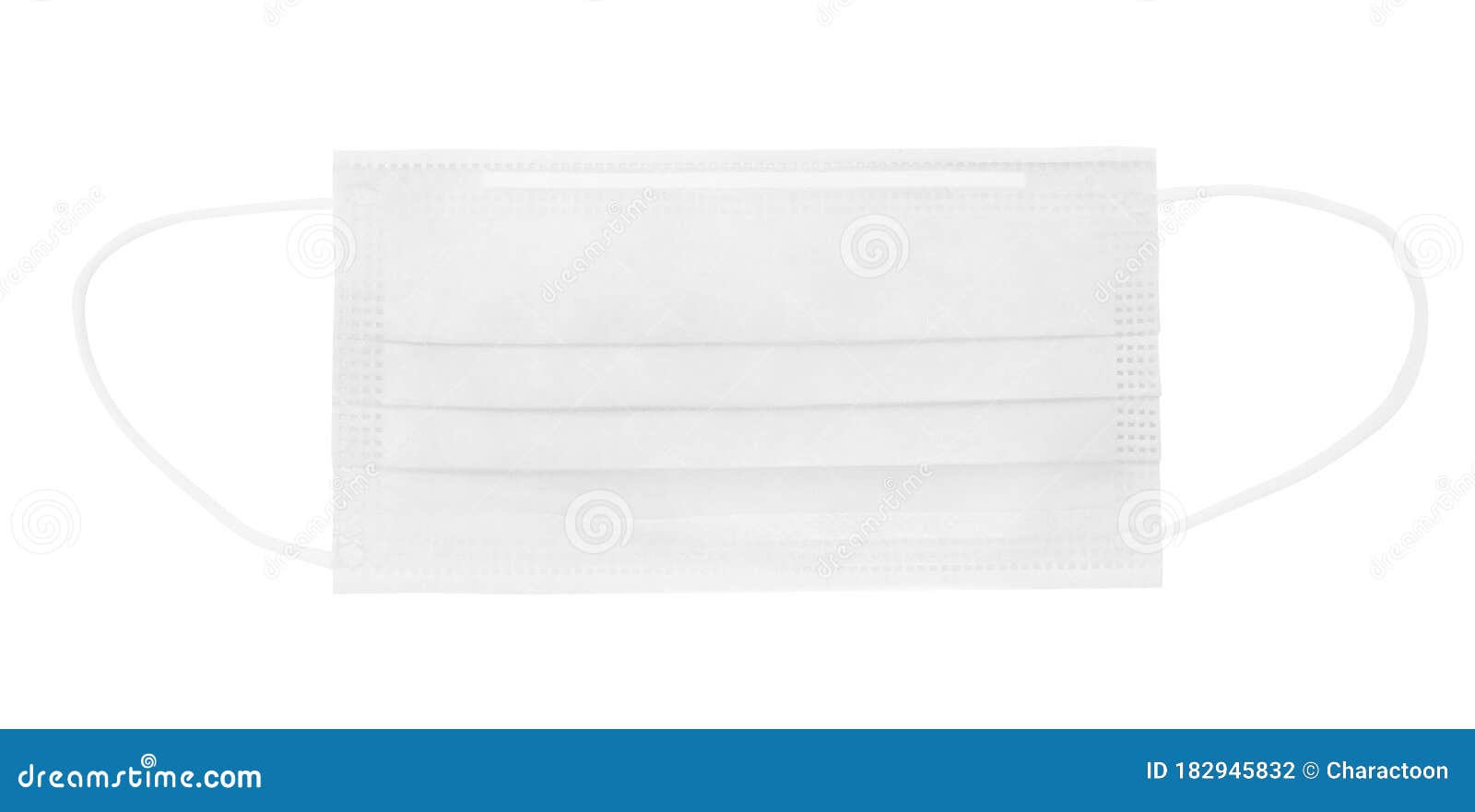 Disposable Earloop 3-layer Face Mask in White Colour Isolated. Stay ...