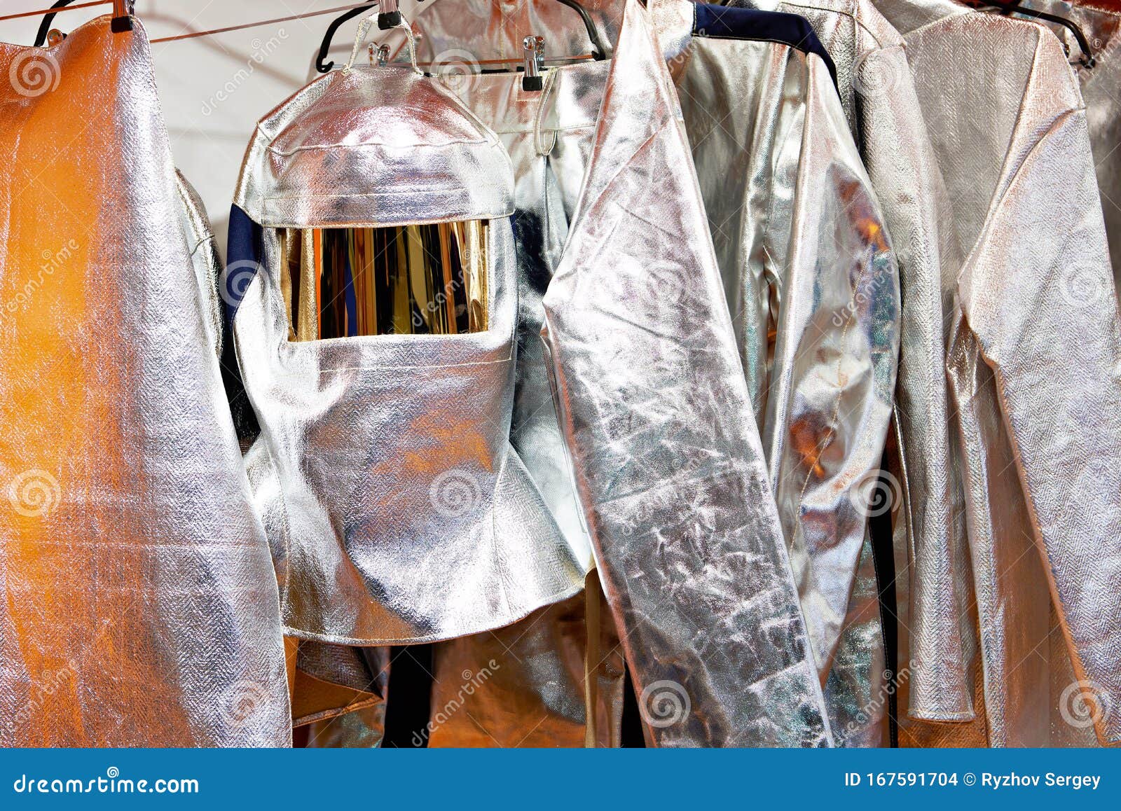 Protective Fireproof Suit Metallic Stock Photo - Image of suit ...