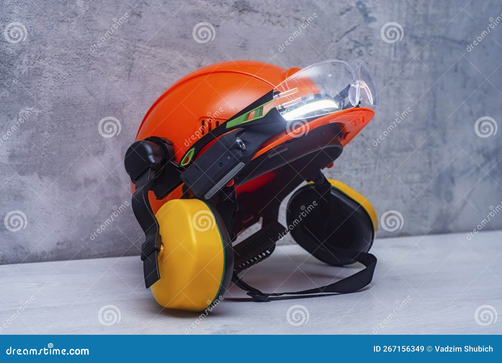 Protective Goggles for Eyes and Construction Helmet for Head with ...