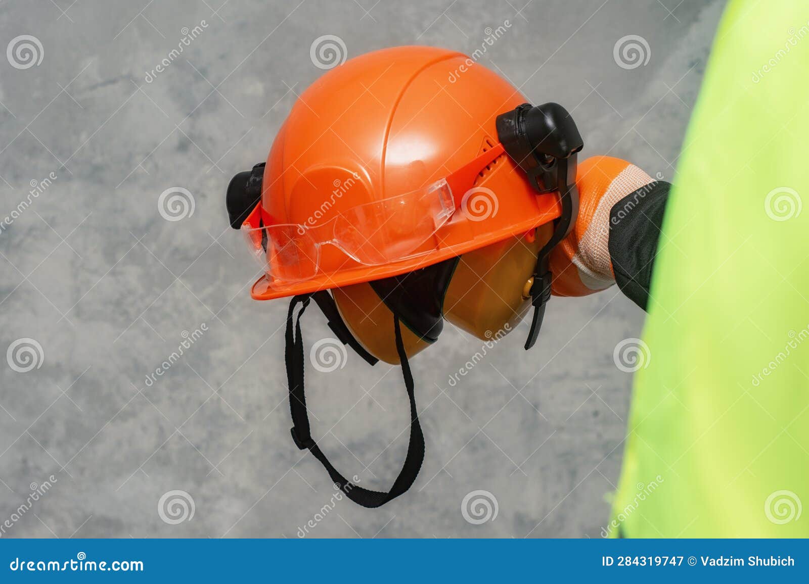 Protective Goggles for Eyes and Construction Helmet for Head with ...