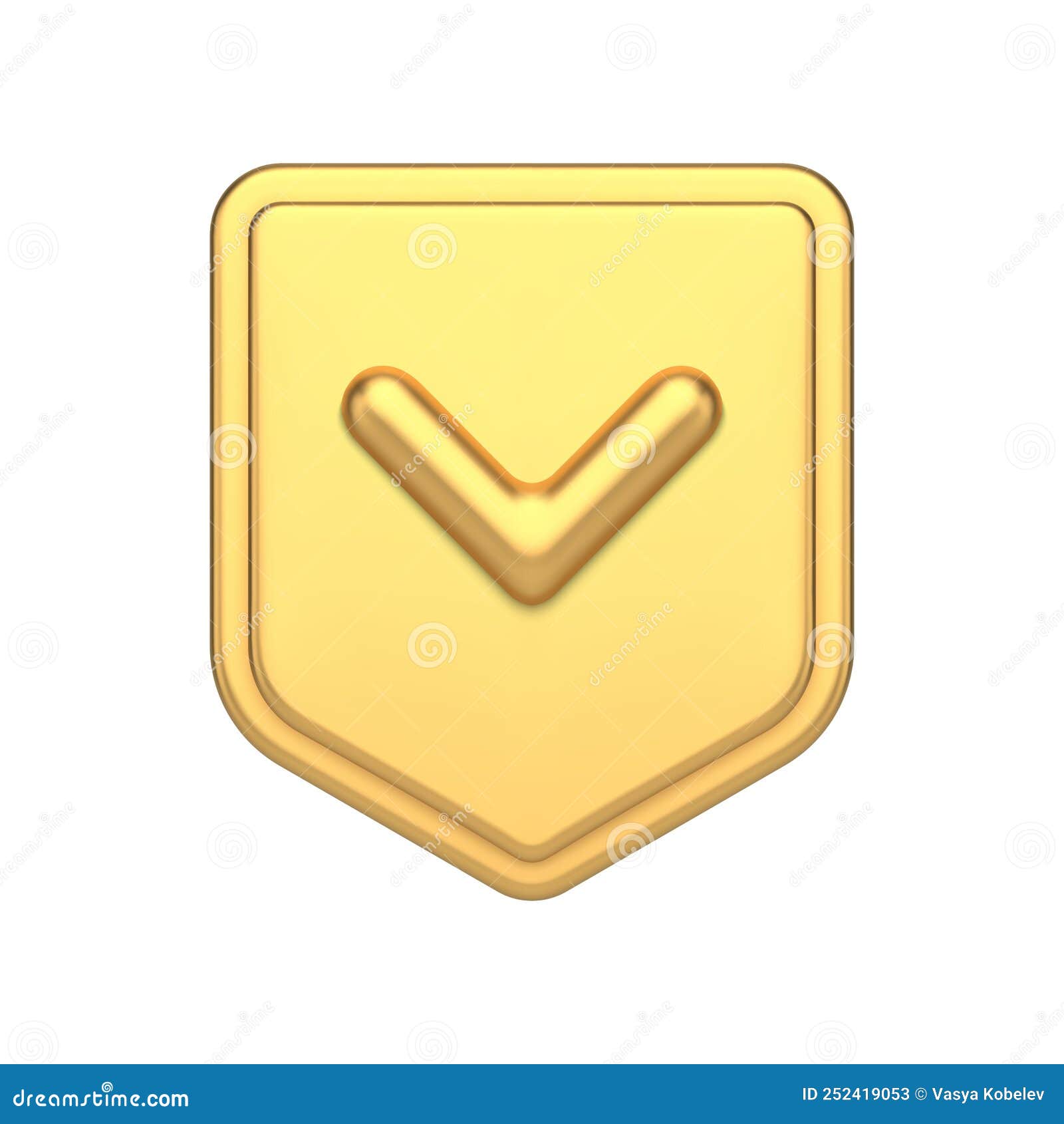 Protective Golden Shield Verification Checkmark Premium Safety Access ...