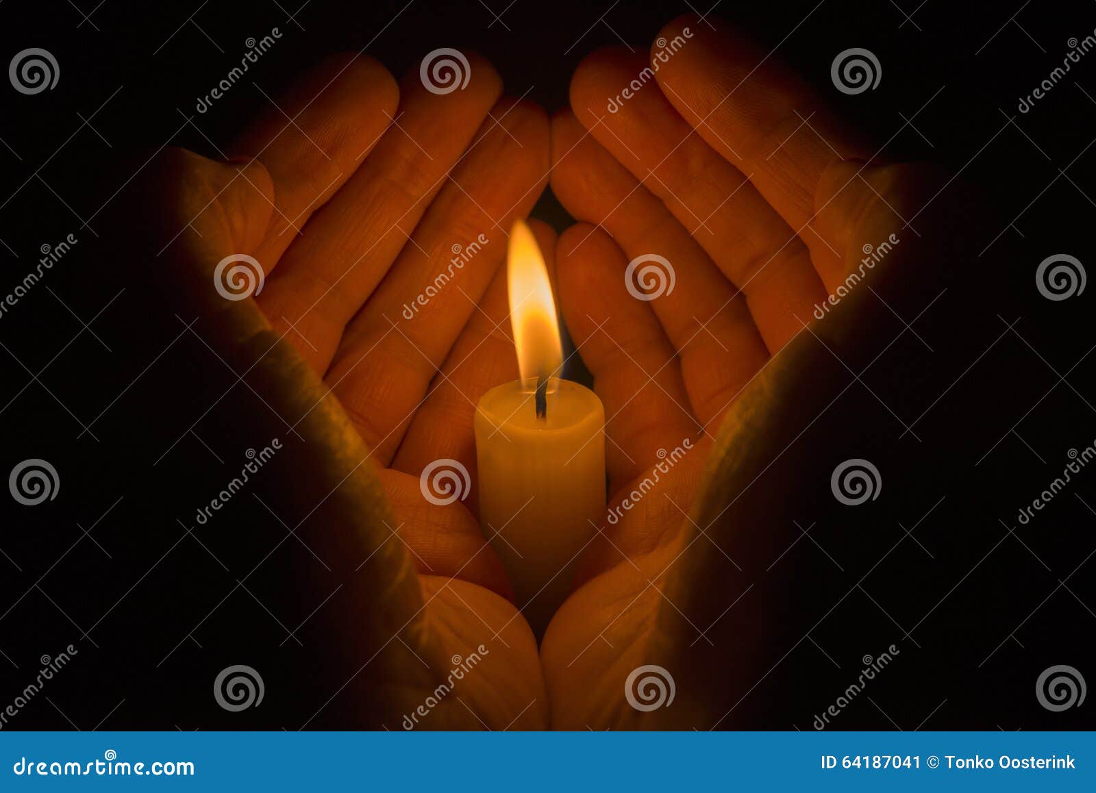 Protective Hands Around a Burning Candle Stock Image - Image of covered ...