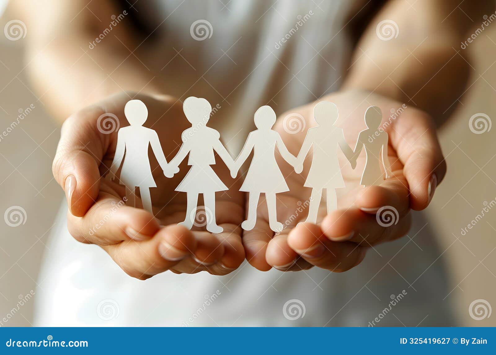 Protective Hands Guarding Family Figures Symbolizing Family Care and ...