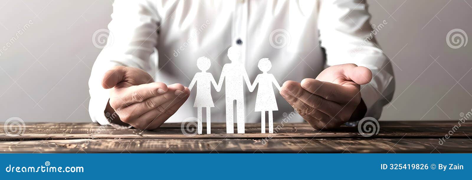 Protective Hands Guarding Family Figures Symbolizing Family Care and ...