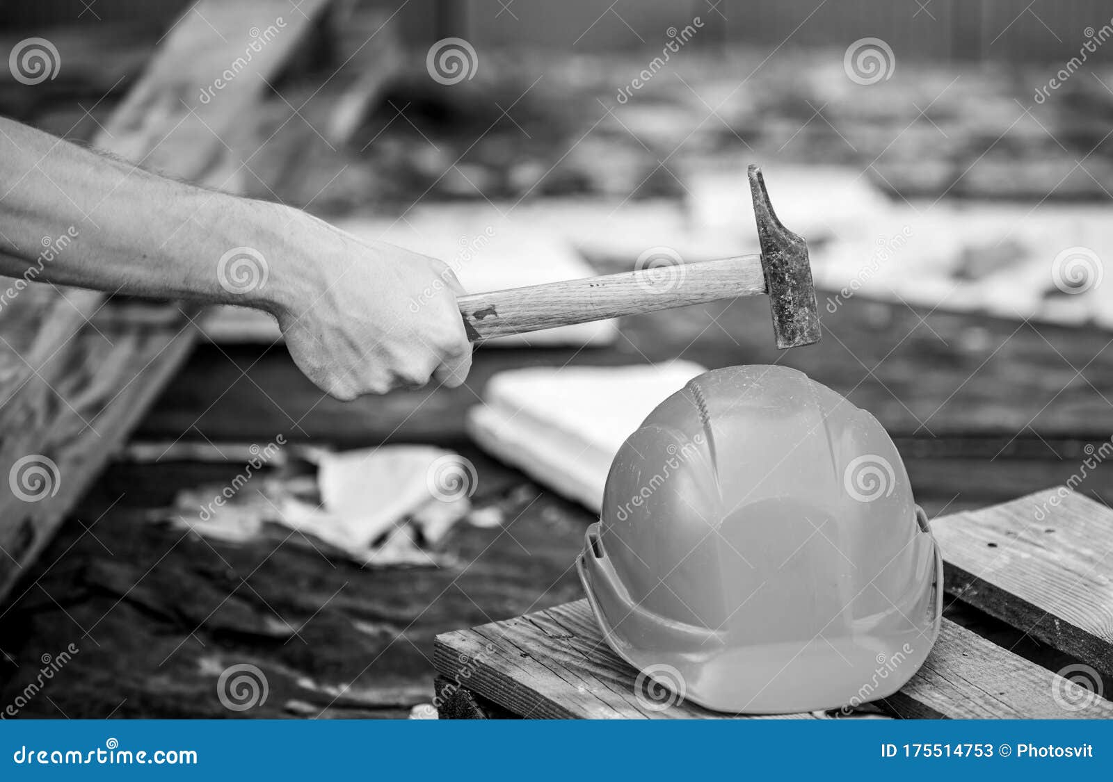 Protective Helmet. Material Strength. Building Construction ...