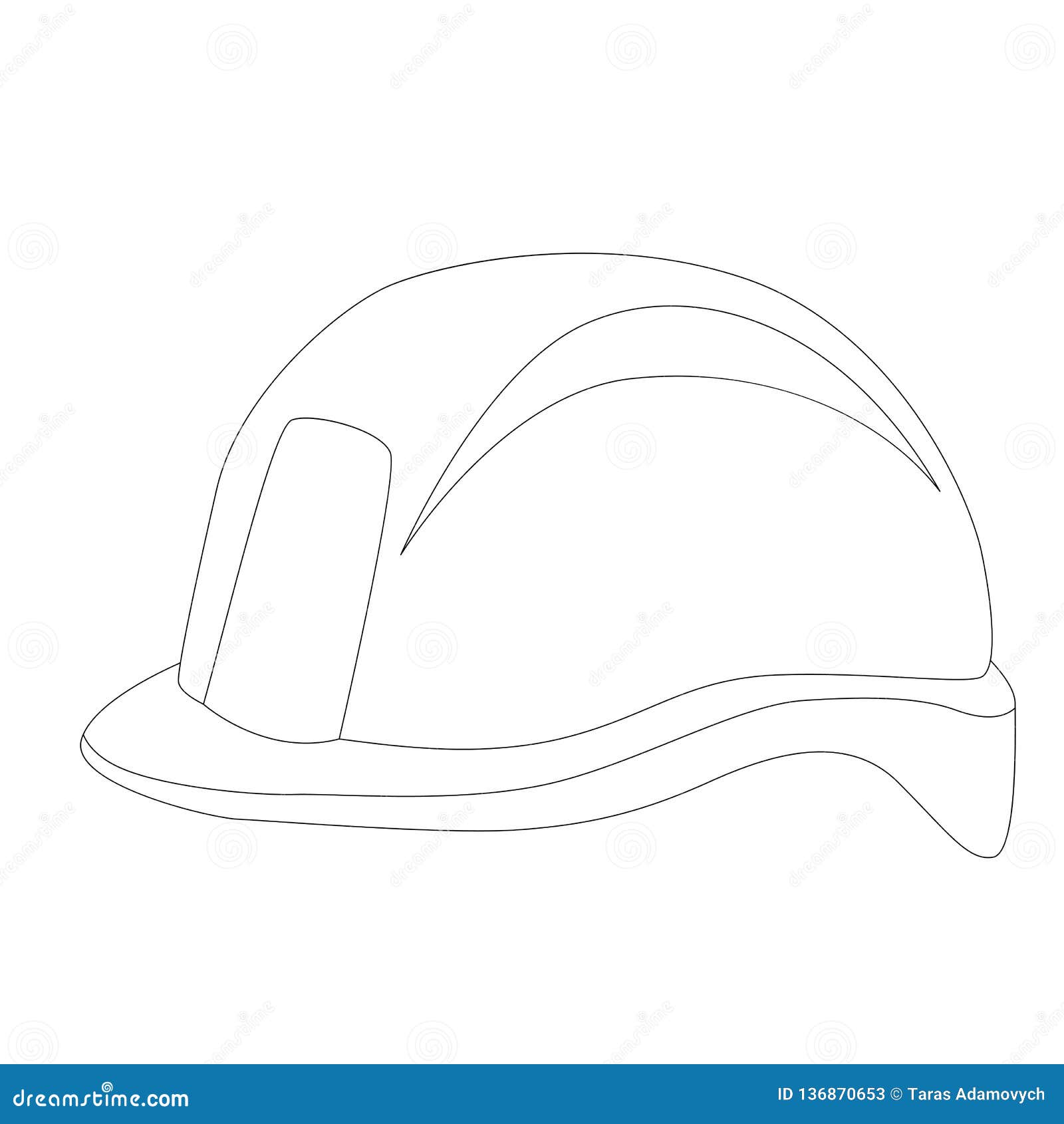 Protective Helmet ,vector Illustration , Lining Draw Stock Vector ...