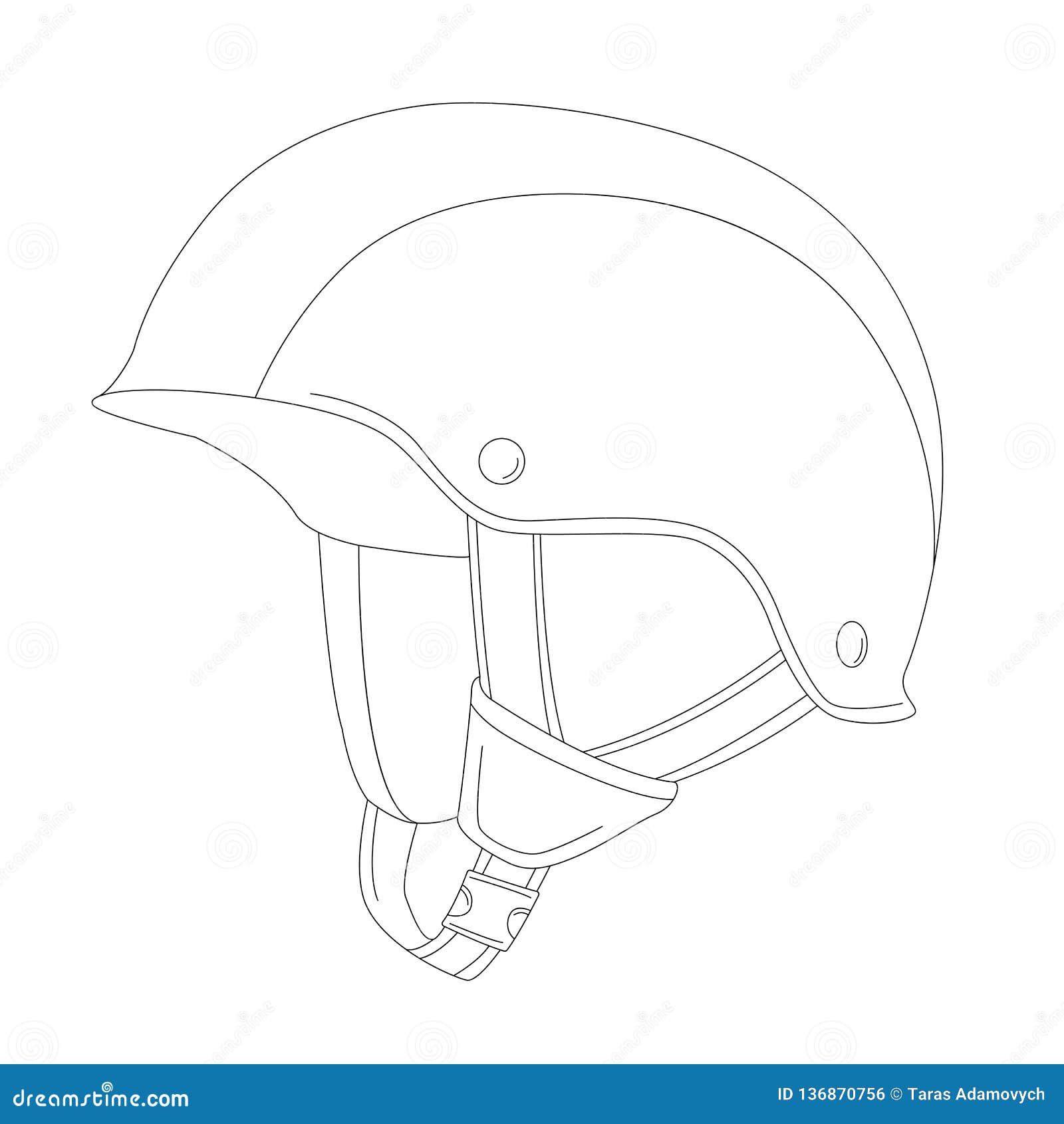 Protective Helmet ,vector Illustration , Lining Draw Stock Vector ...