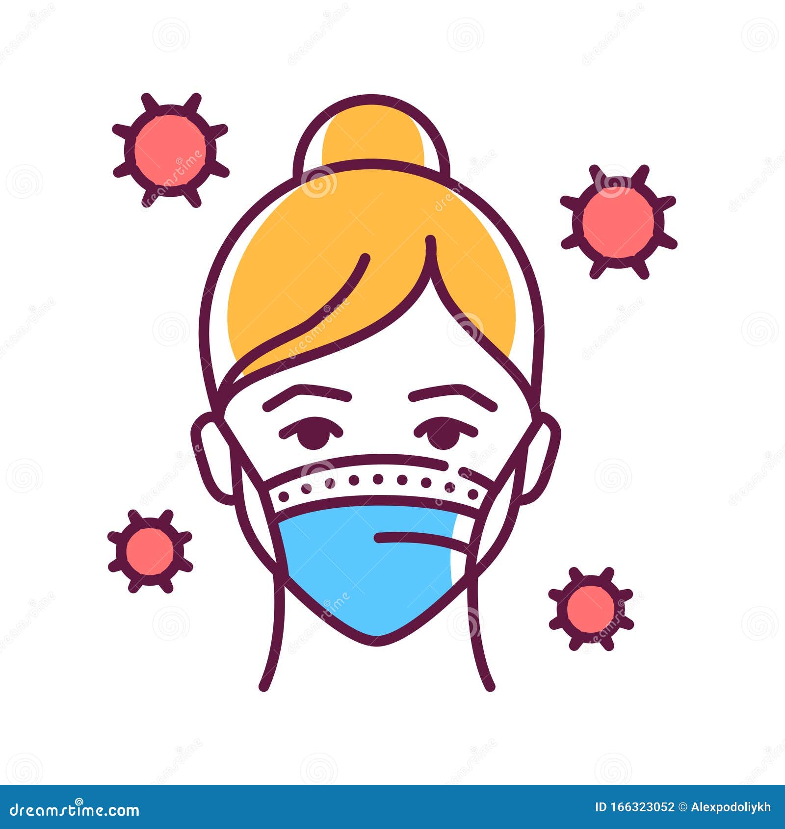 Protective Mask Color Line Icon. Flu, Virus, Epidemic Prevention ... Protective Mask Color Line Icon. Flu, Virus, Epidemic Prevention ...