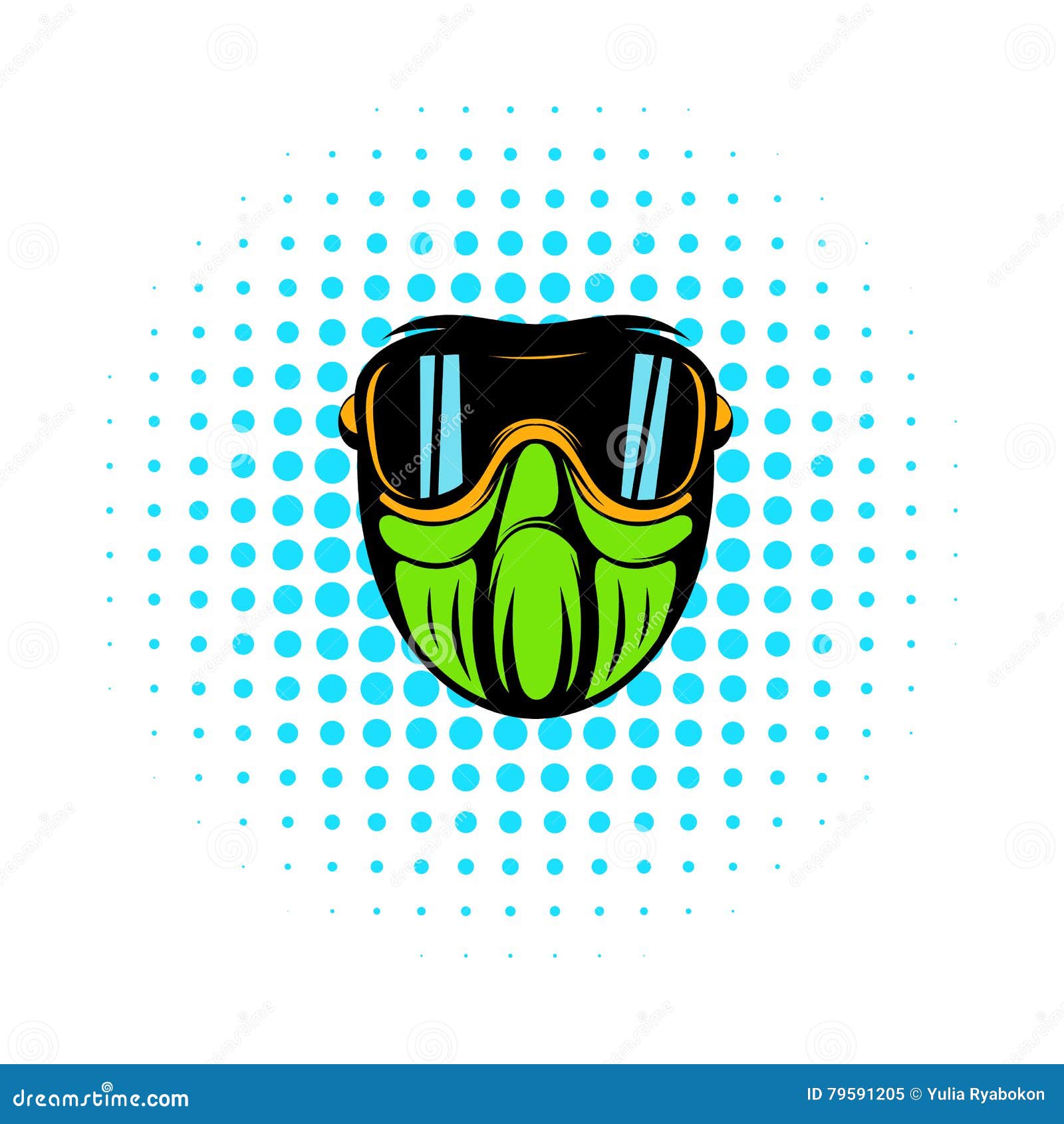 Protective Mask Comics Icon Stock Vector - Illustration of afraid ...