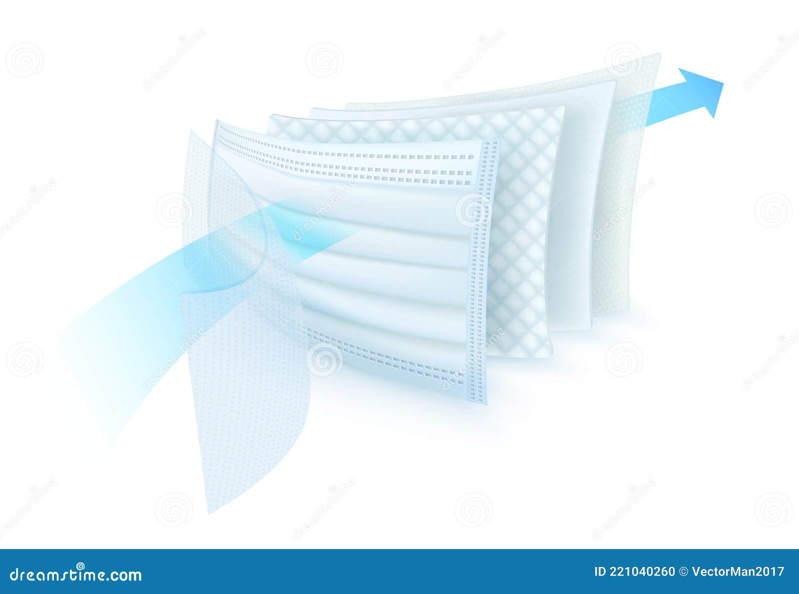 Protective Mask Filter Layer Material Stock Vector - Illustration of ...