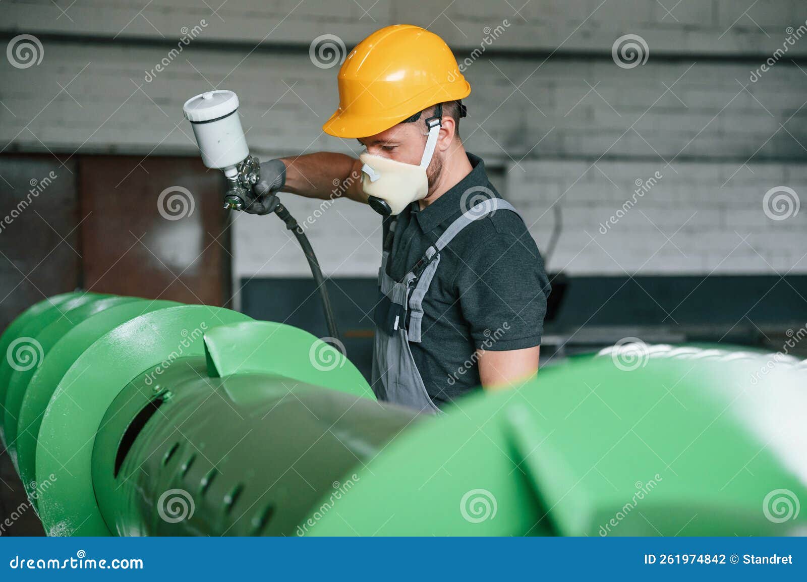 In Protective Mask. Painting Details Stock Photo - Image of equipment ...