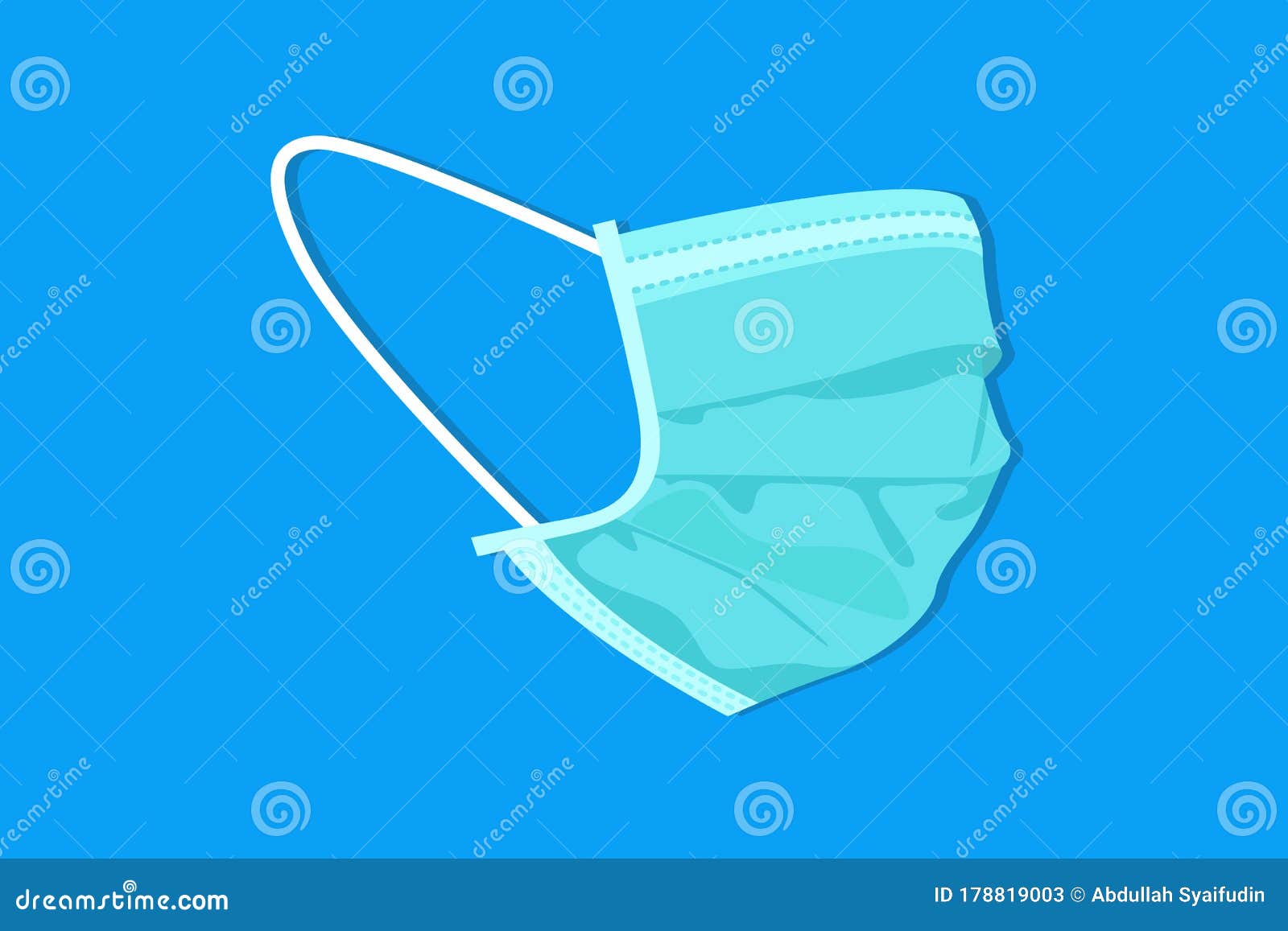 Protective Medical Face Mask Flat Design. Isolated Flat Design Surgical ...