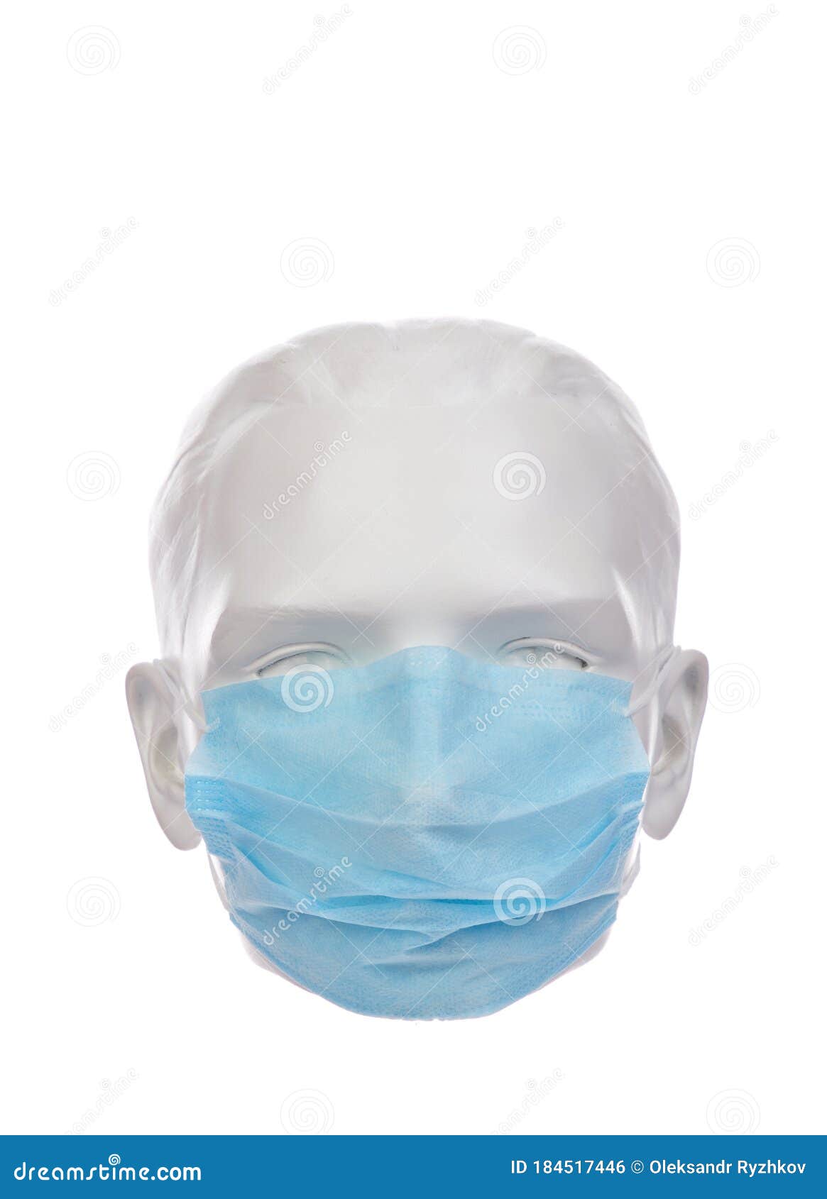 Protective Medical Mask on a Mannequin Head Stock Photo - Image of ...