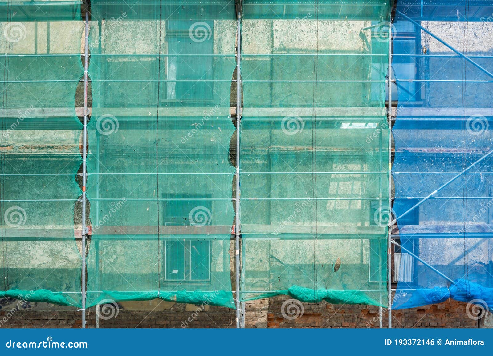 Protective Nets on the Scaffolding Stock Photo - Image of house ...