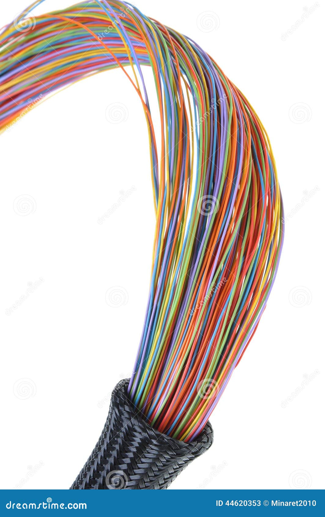 Protective Pipe with Cables Stock Image - Image of power, cable: 44620353
