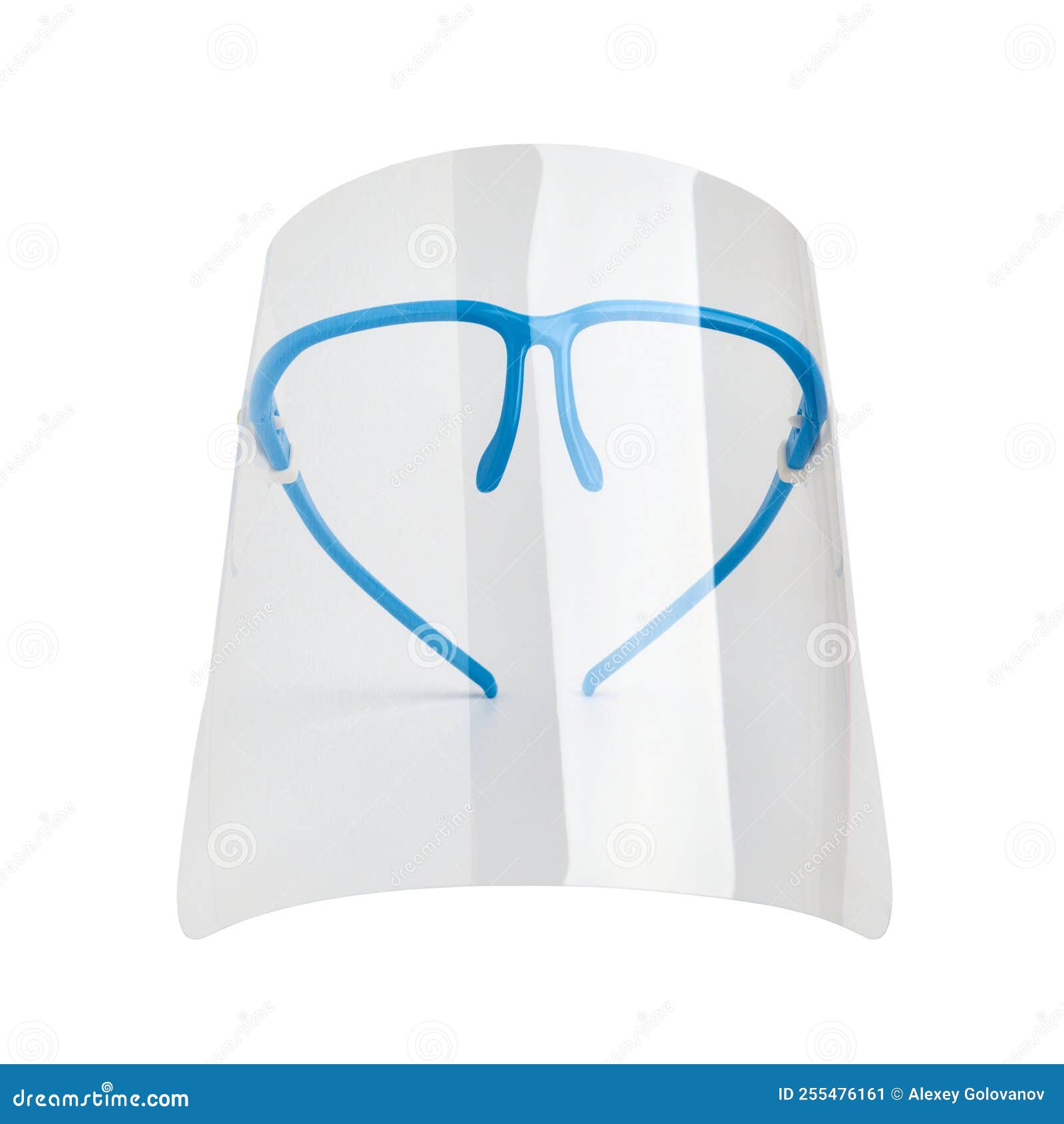 Protective Plastic Face Shield Close-up, Isolated on White Background ...