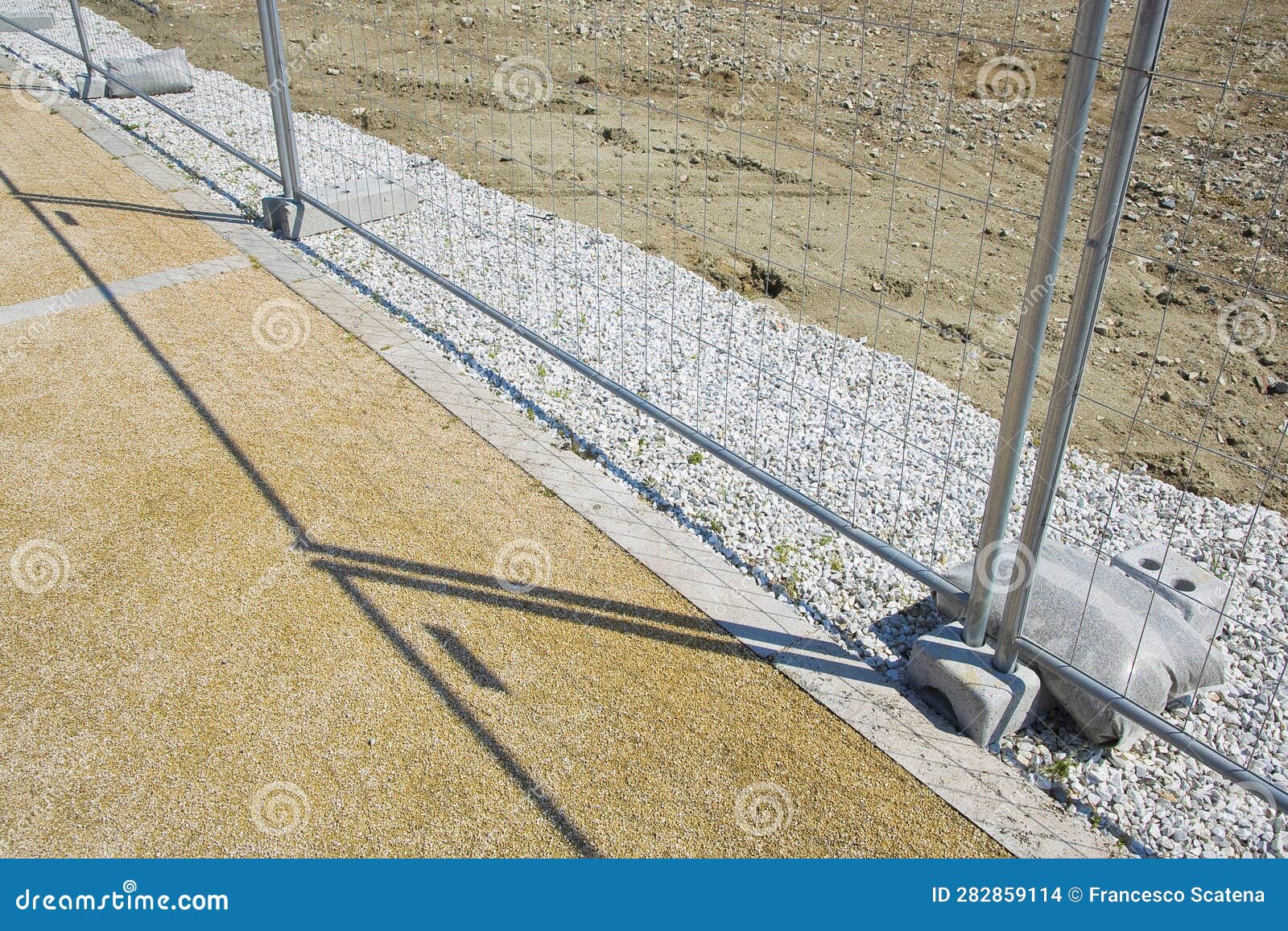 Protective Prefabbricated Iron Railing To Delimit a Construction Site ...