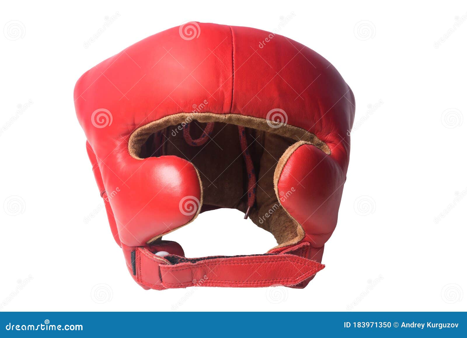 Protective Red Helmet for Martial Arts Isolated on a White Background ...