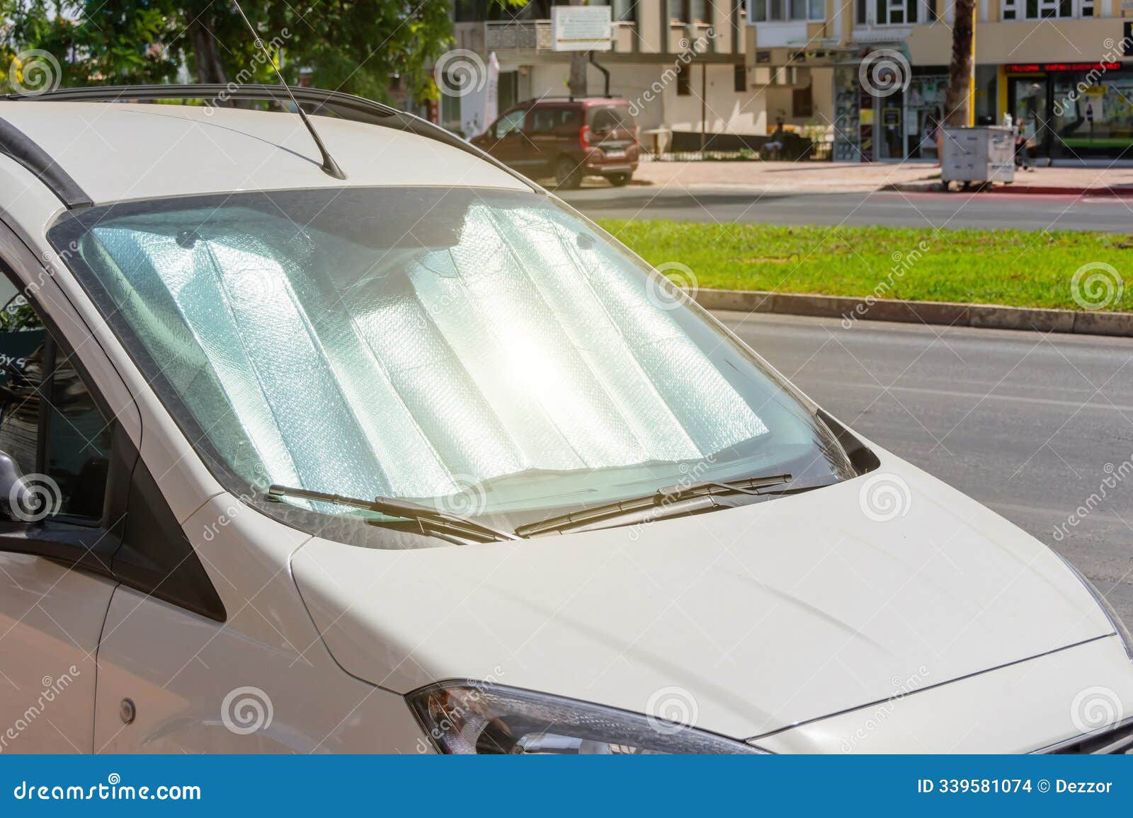 Protective Reflective Surface Under the Windshield of the Passenger ...