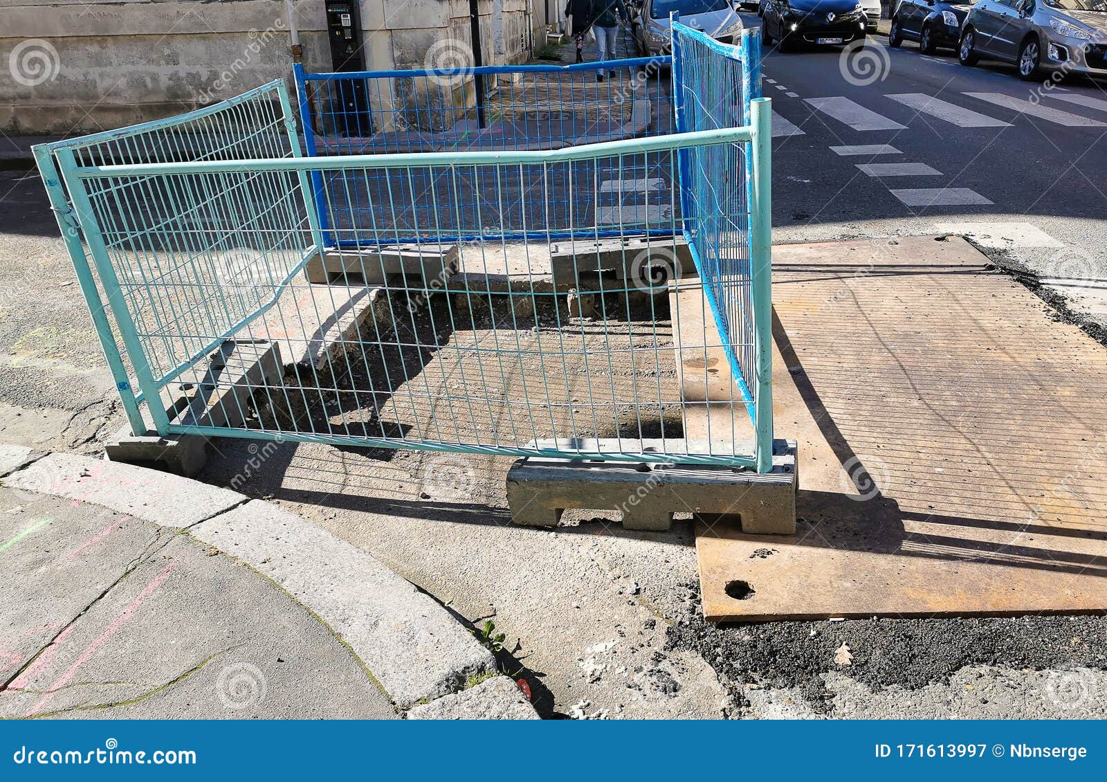 Protective and Safety Barrier on a Construction Site Stock Image ...