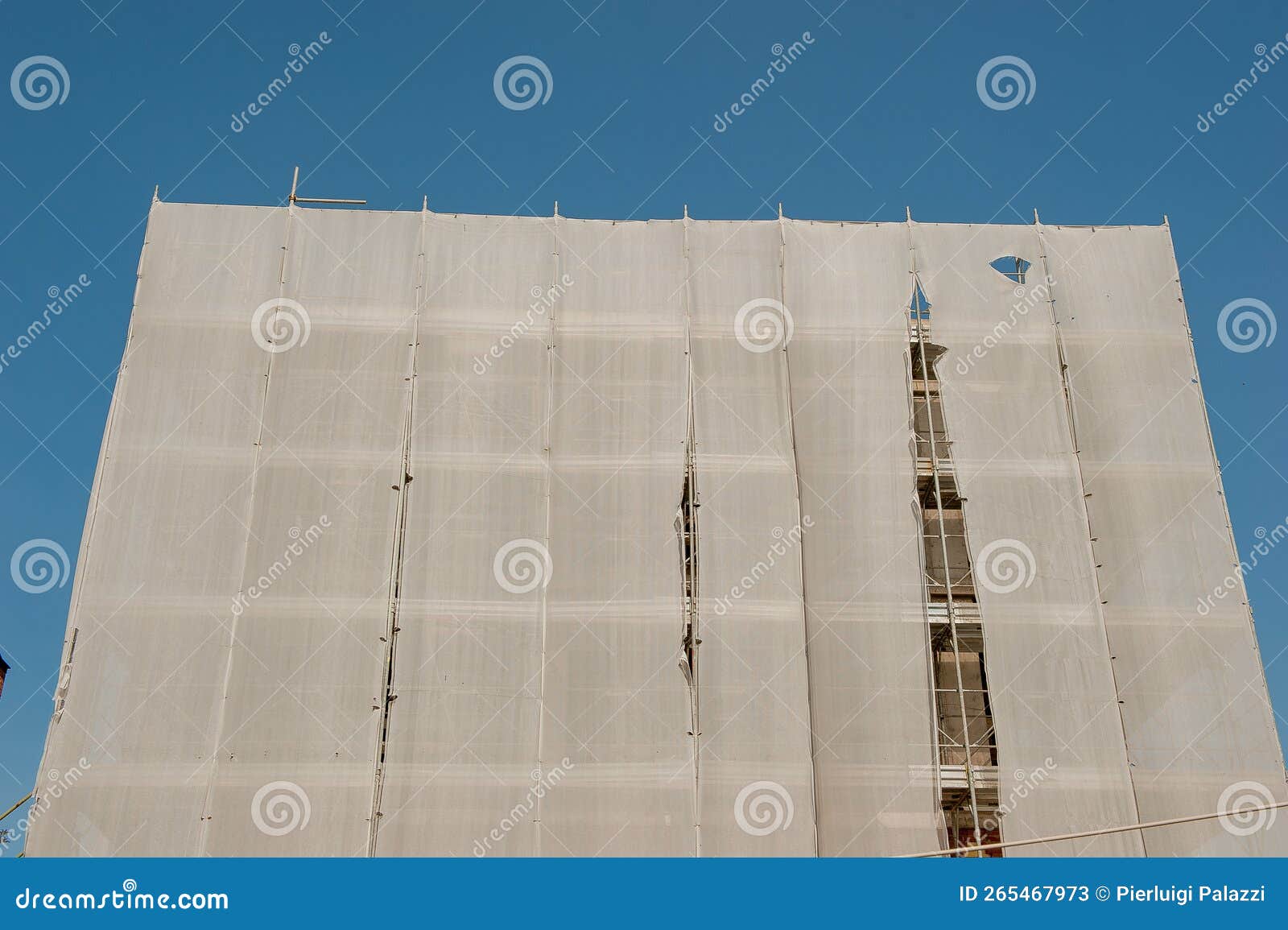 Protective Sheeting on Scaffolding Stock Image - Image of covering ...