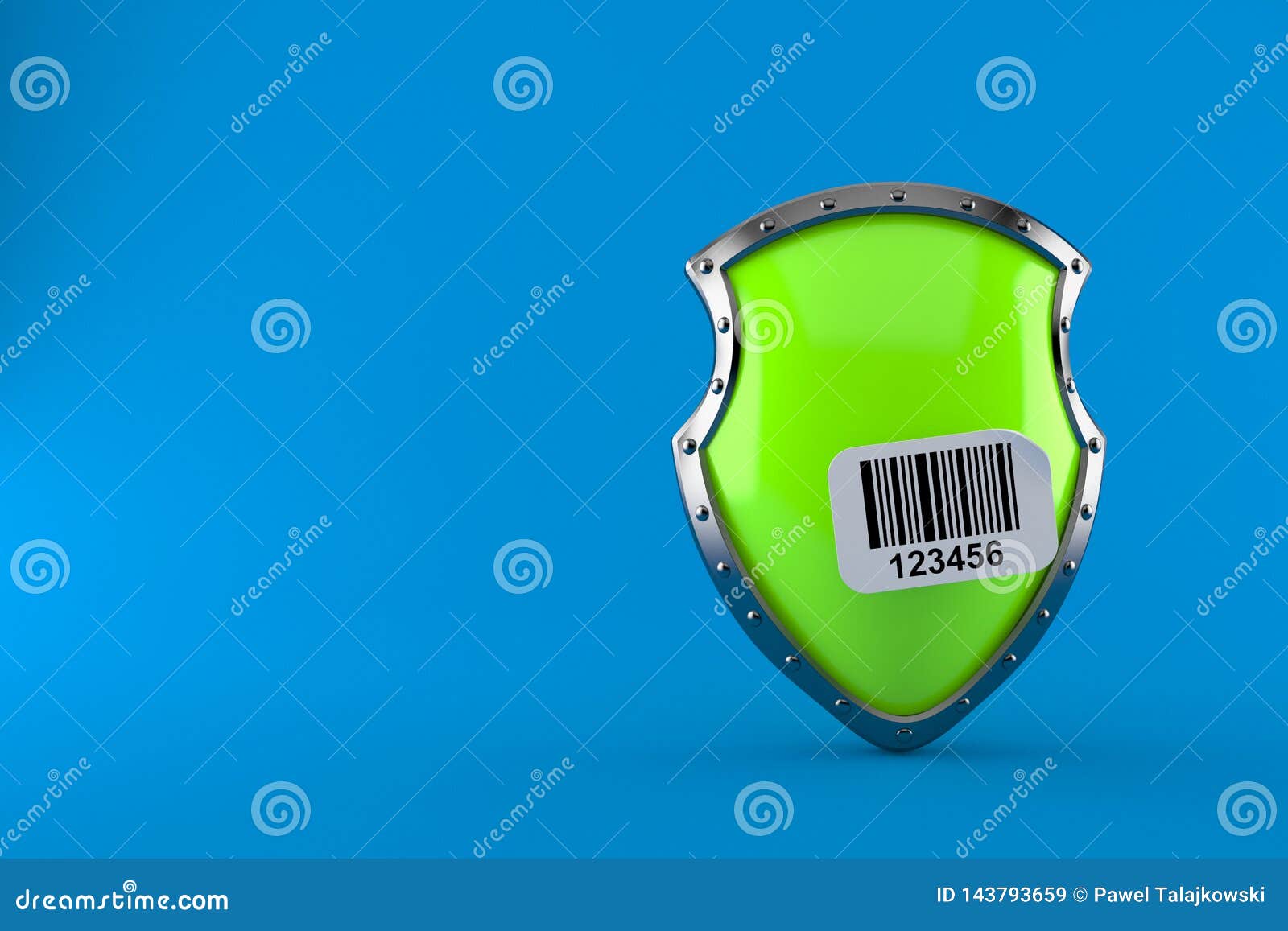 Protective Shield with Barcode Sticker Stock Illustration ...